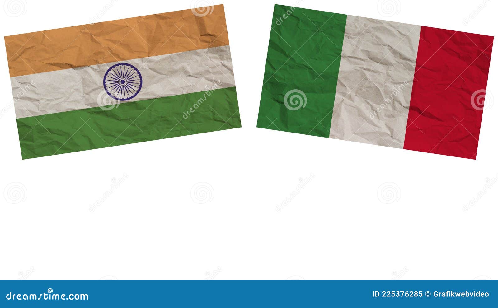 Italy and India Flags Together Paper Texture Illustration Stock ...