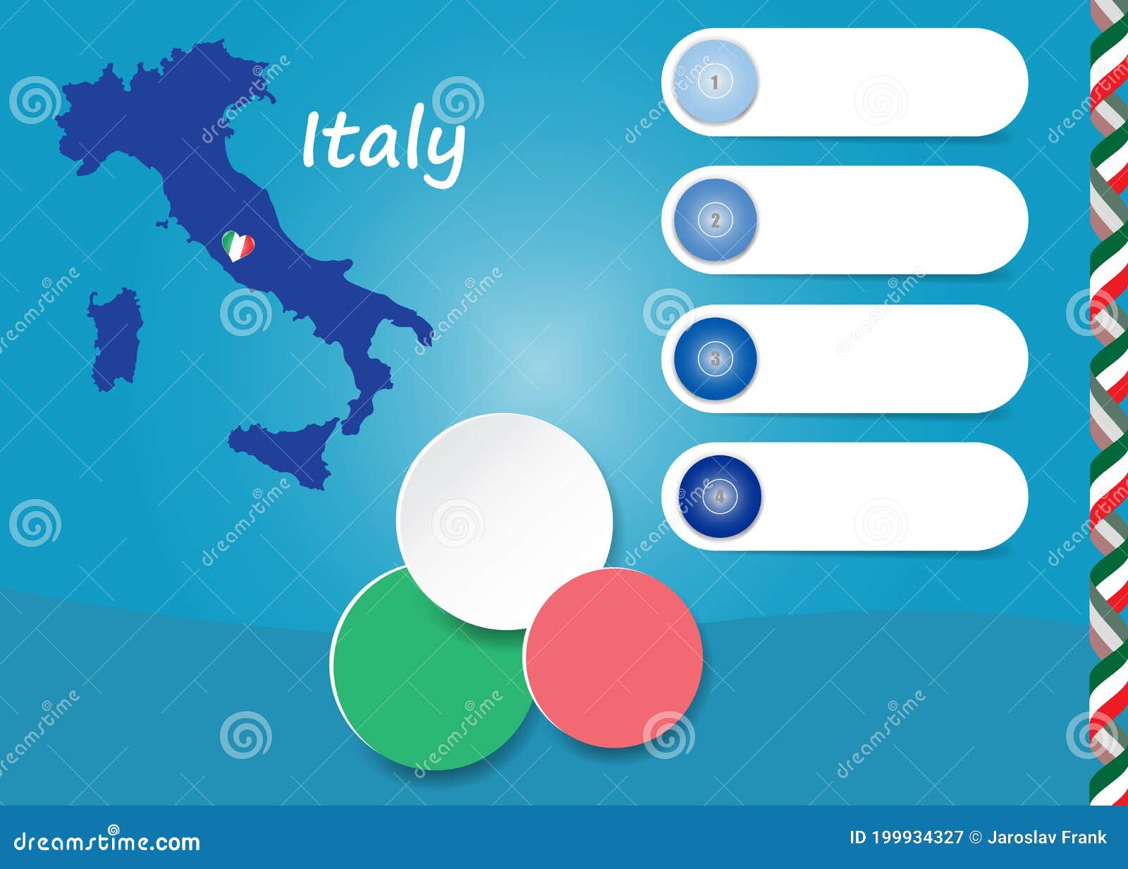 Italy Infographics Template Vector on the Blue Background Stock Vector ...
