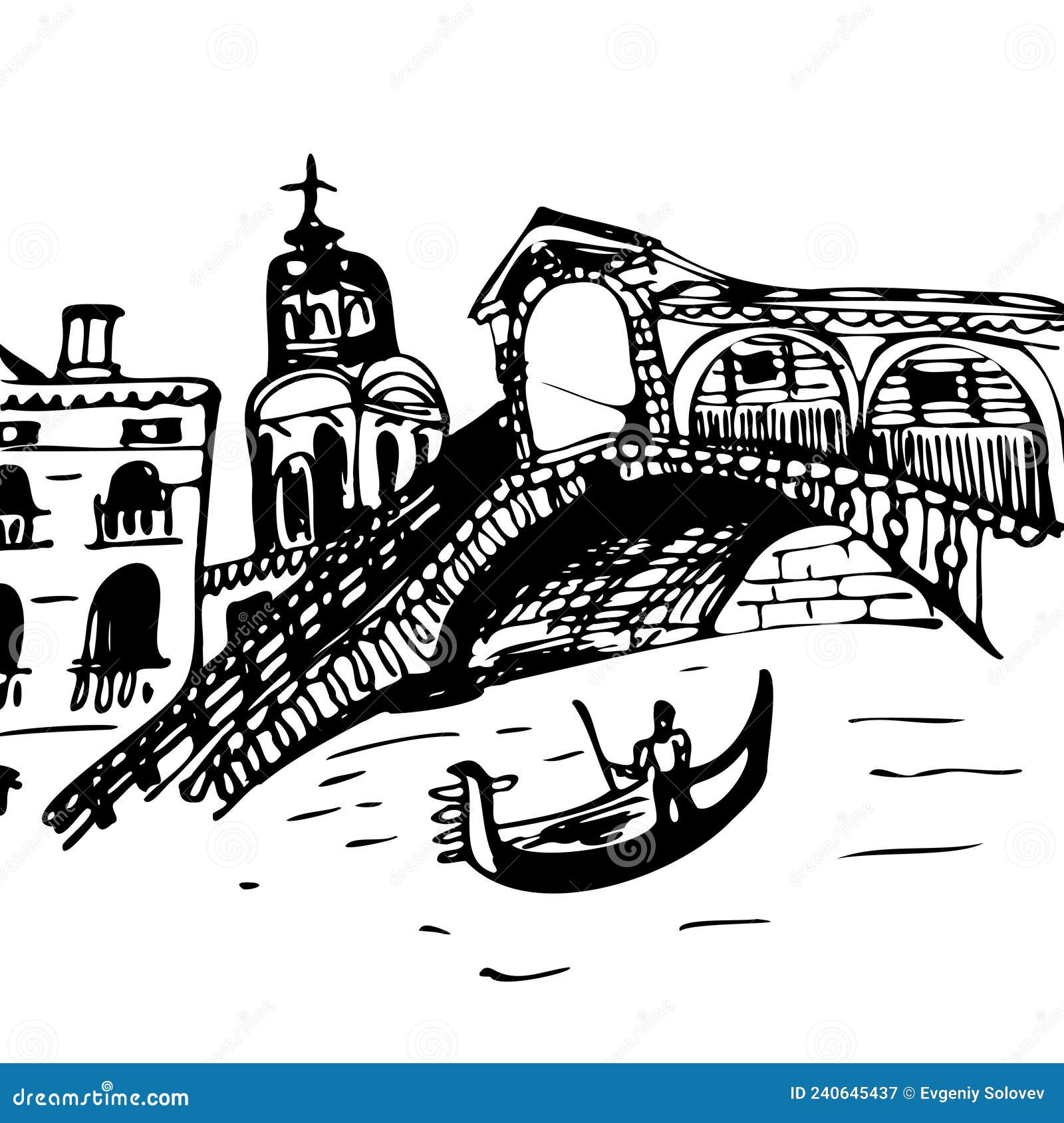 Italy Landscape Hand Drawn. Children S Drawing Stock Vector ...