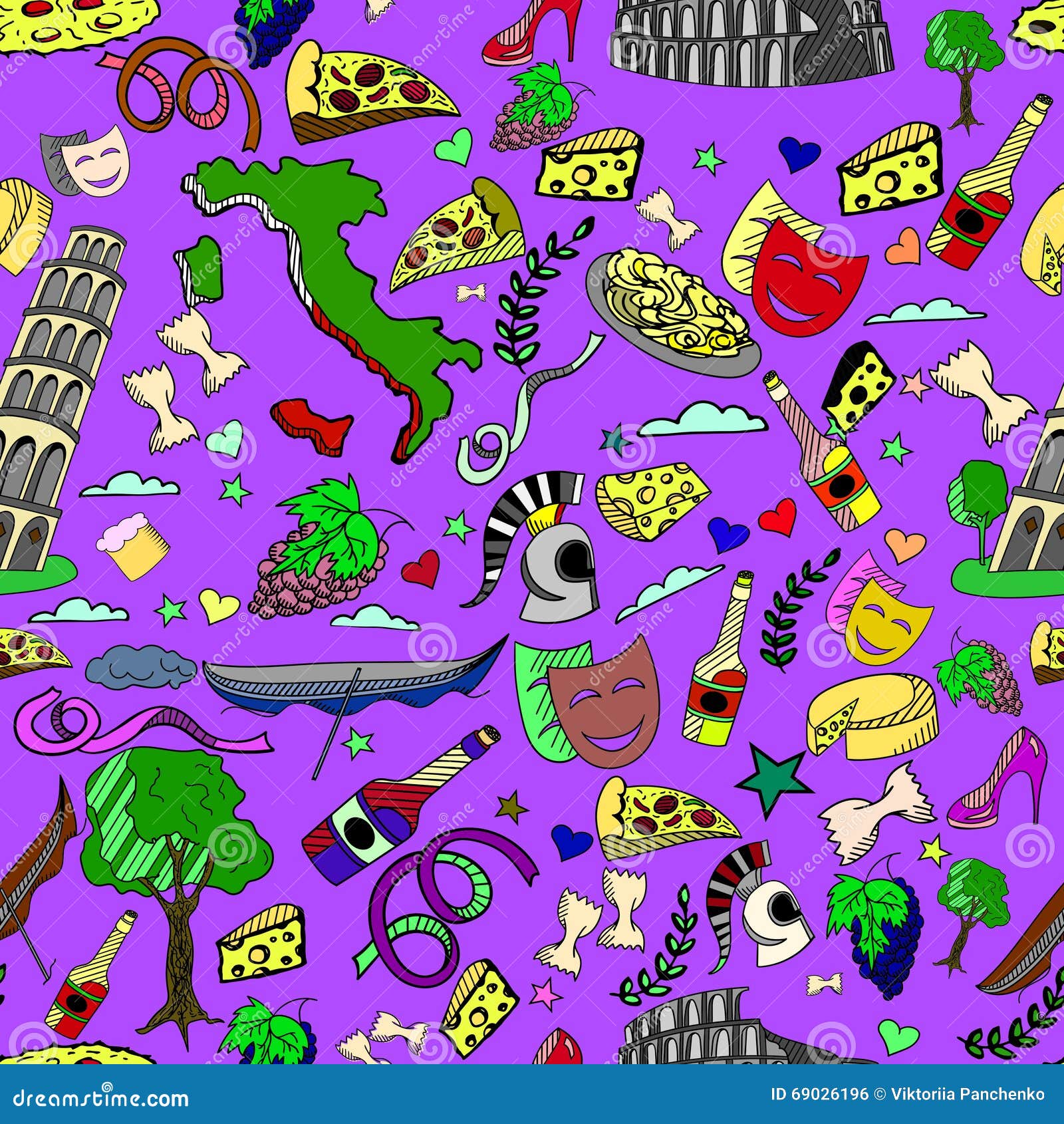 Italy Line Art Design Vector Illustration Stock Vector - Illustration ...