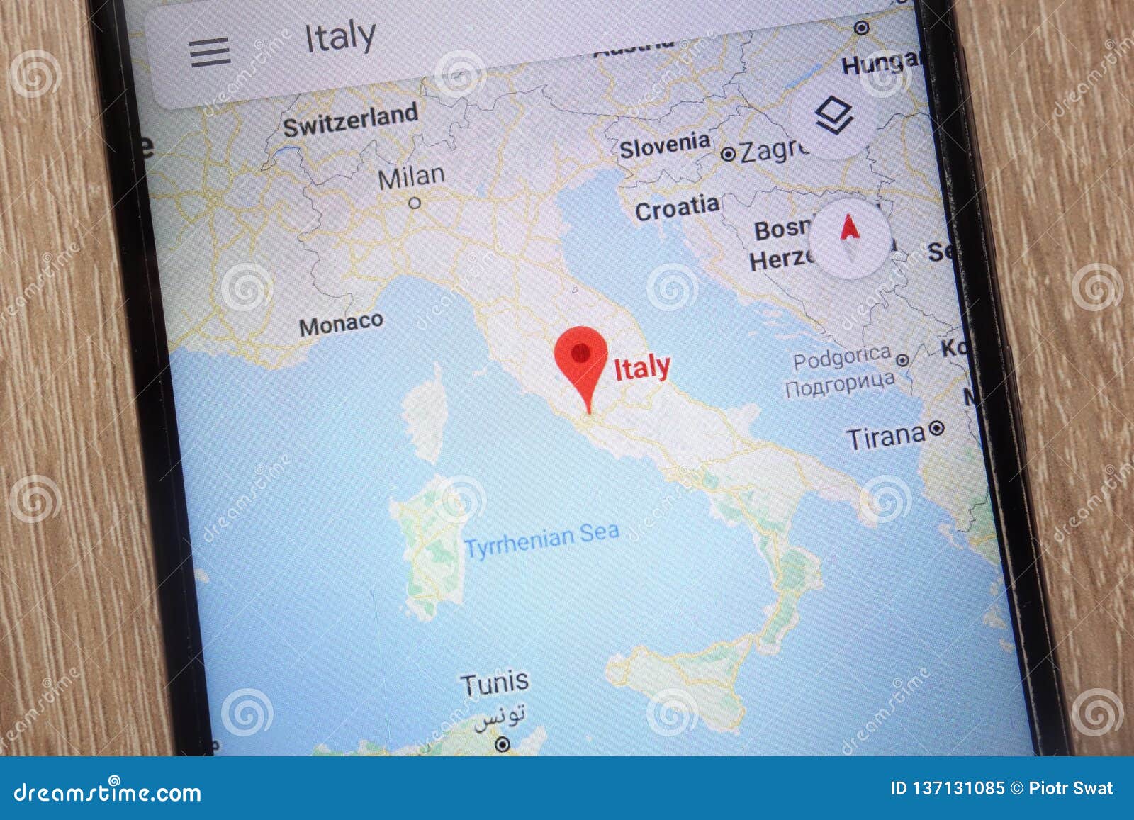 Italy Location on Google Maps Displayed on a Modern Smartphone ... Italy Location on Google Maps Displayed on a Modern Smartphone ...