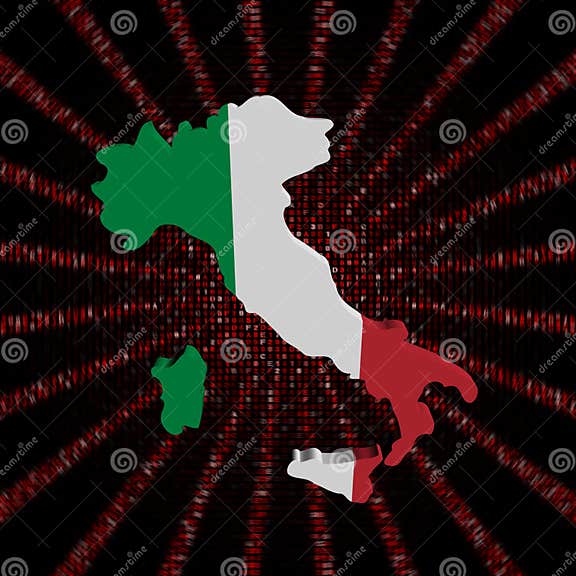 Italy Map Flag on Red Hex Code Burst Illustration Stock Illustration ...