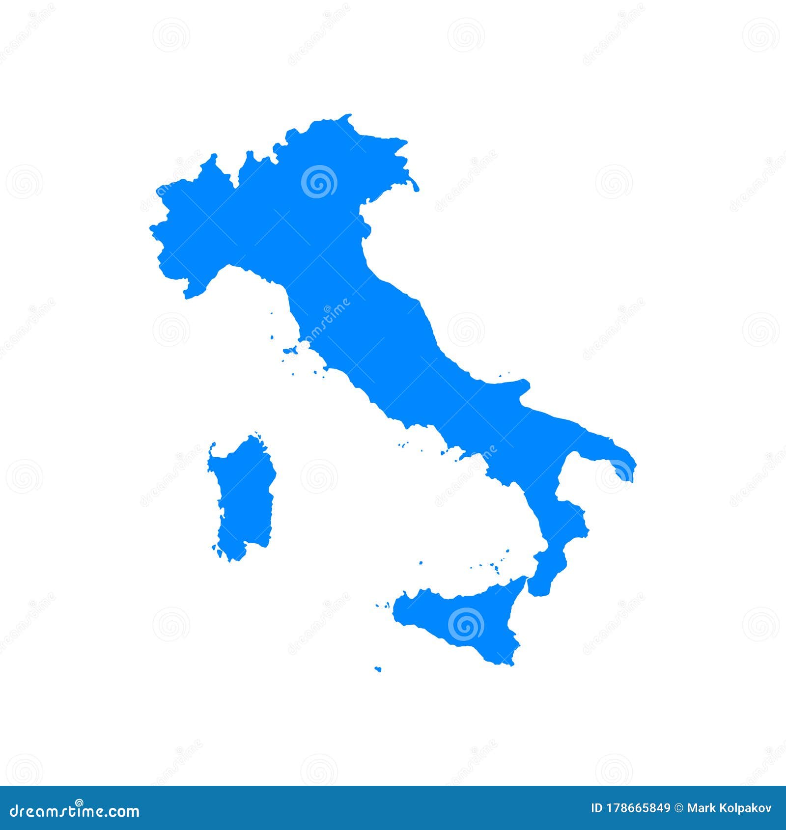 Italy Map Geography Concept. Flat Vector Icon Stock Illustration ...