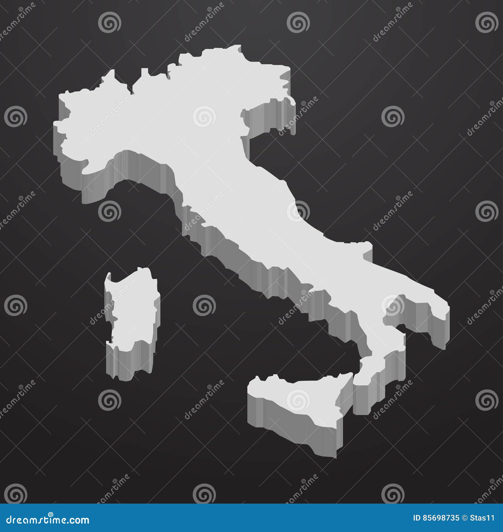 Italy Map With Gray Tone On Png Or Transparent Background,illustration ...
