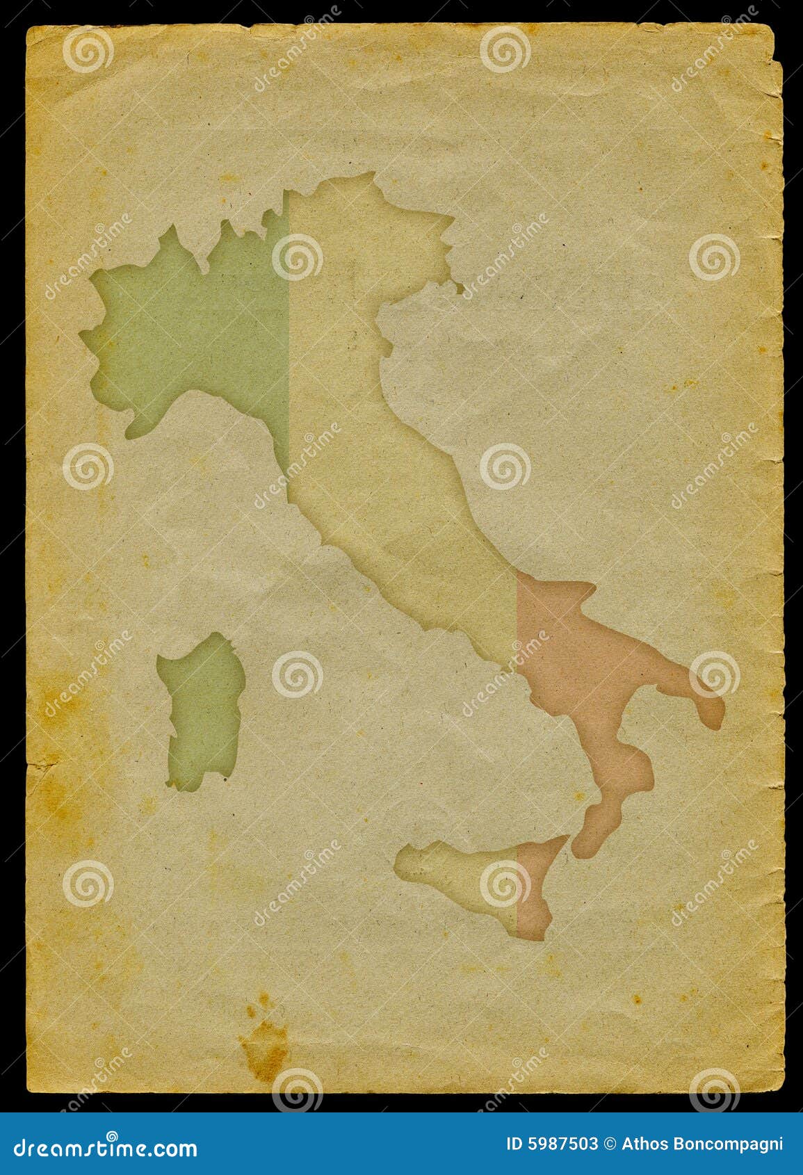 Italy Map On Old Paper Stock Image | CartoonDealer.com #5987503