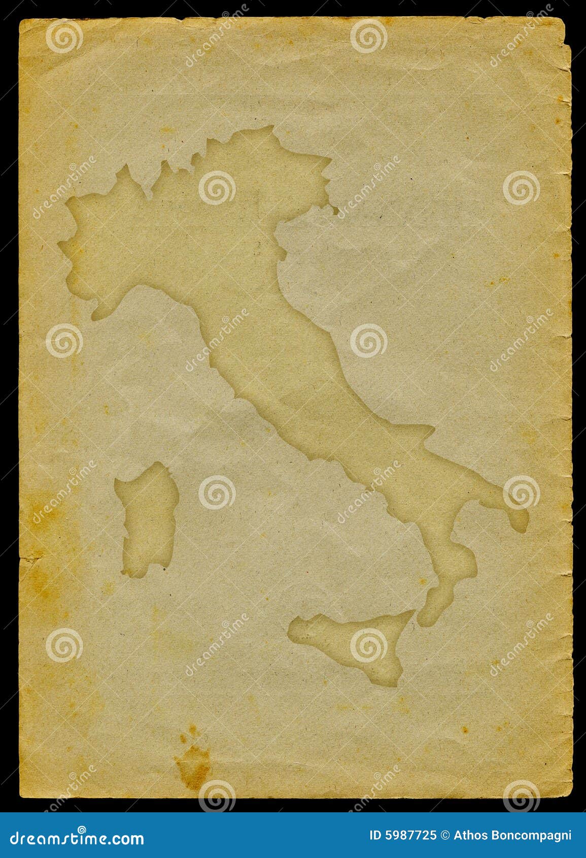 Italy Map On Old Paper Stock Image | CartoonDealer.com #5987725