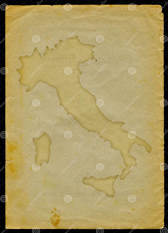 Italy map on old paper stock illustration. Illustration of tourist ...