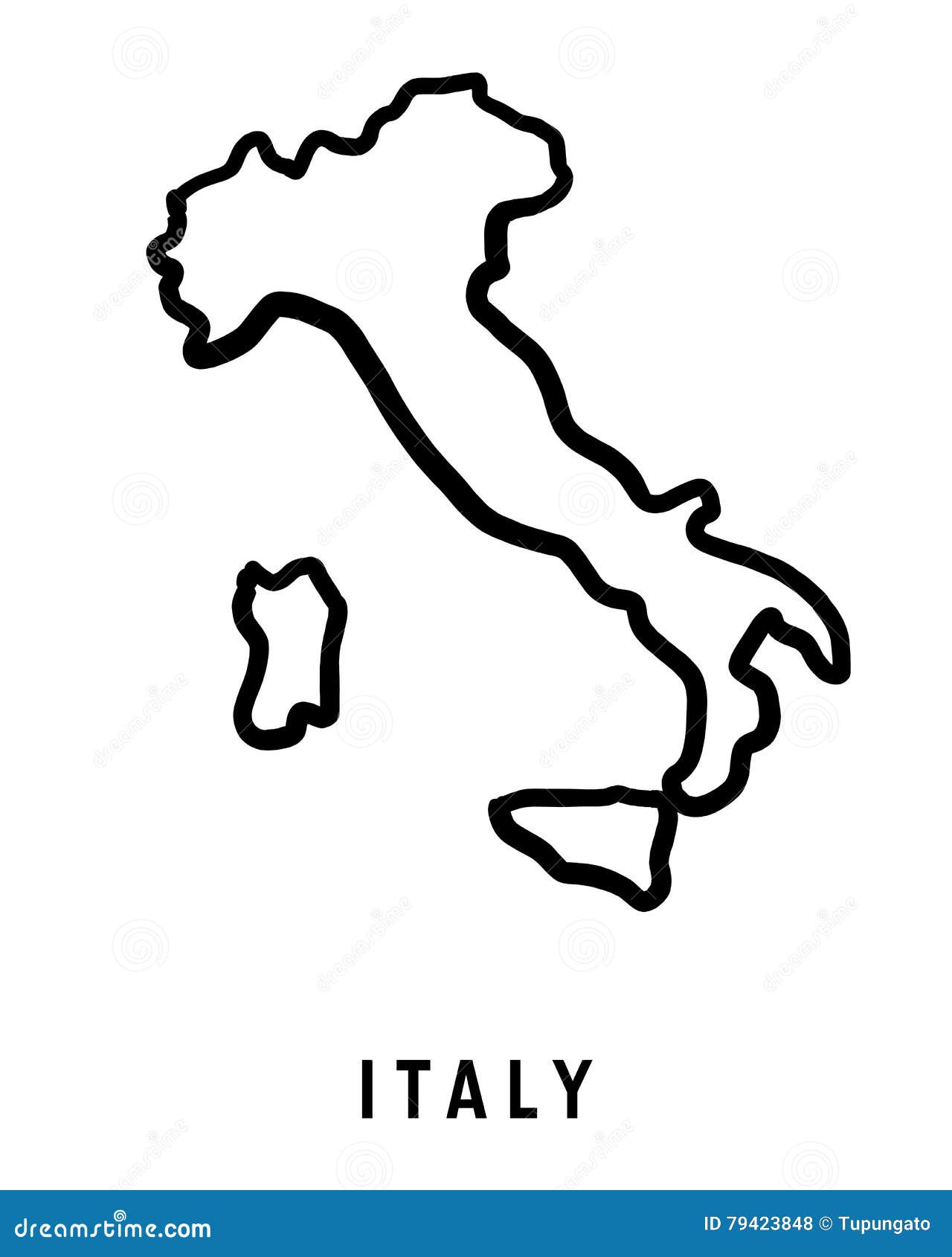 Italy map stock vector. Illustration of italy, country - 79423848