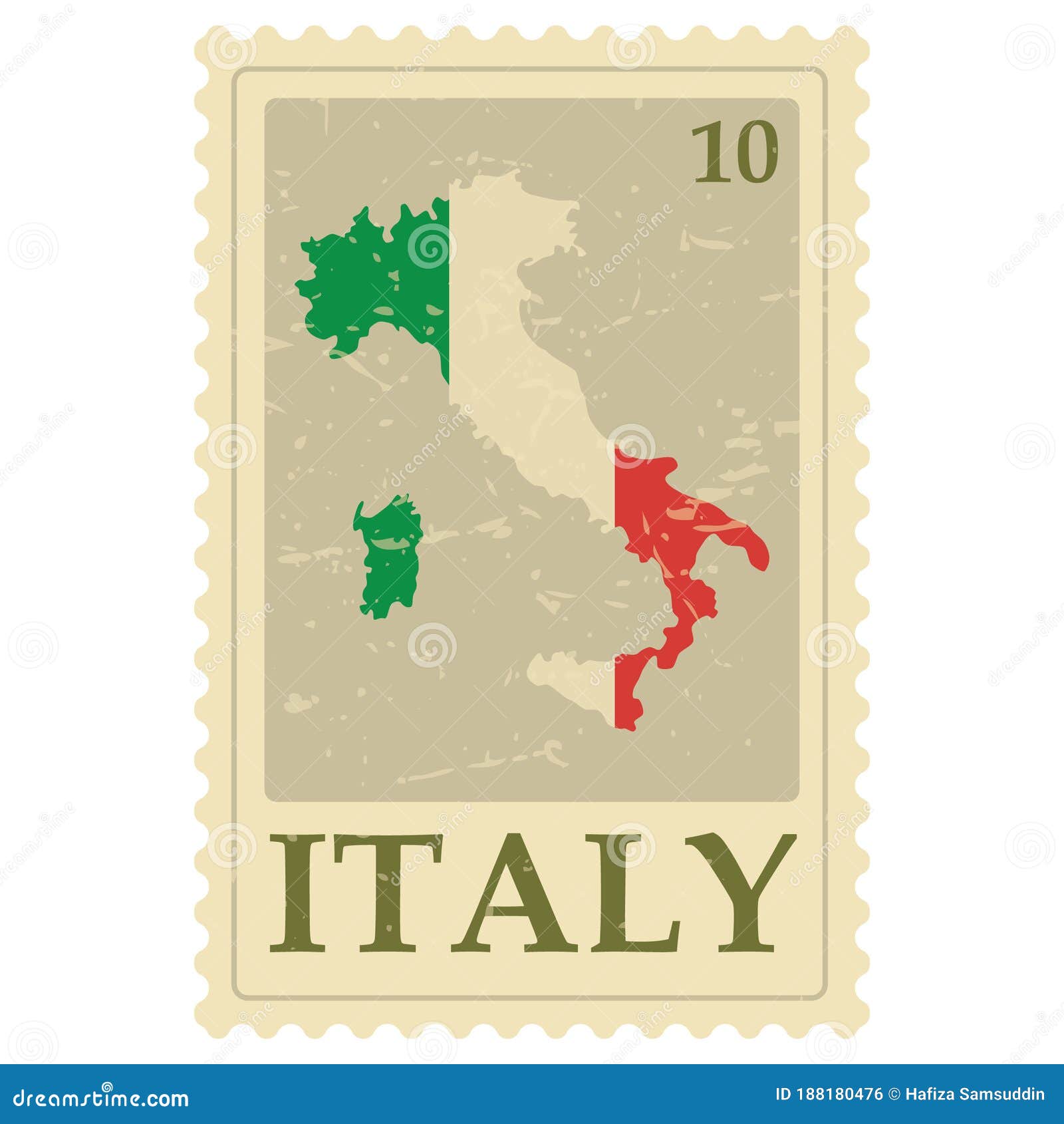 Italy Map Postage Stamp. Vector Illustration Decorative Design Stock ...
