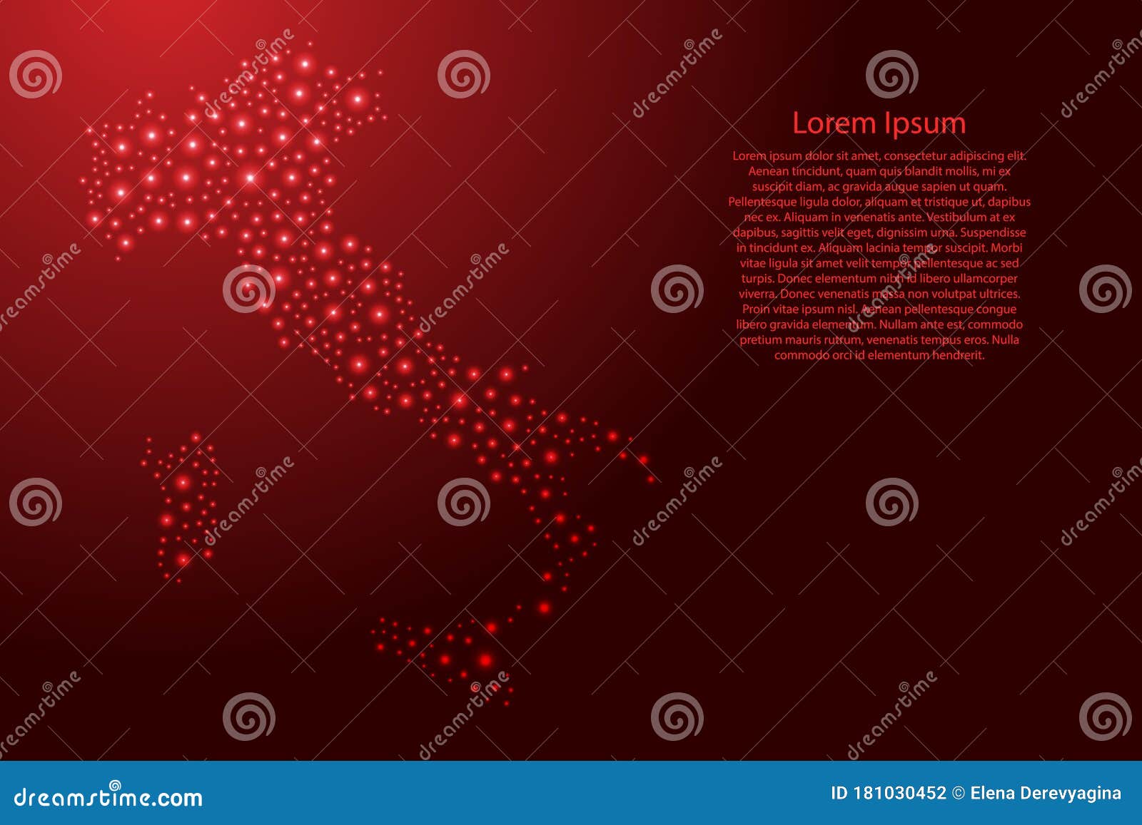 Map Of Italy - With Glowing Point And Lines Scales On The Dark Gradient ...