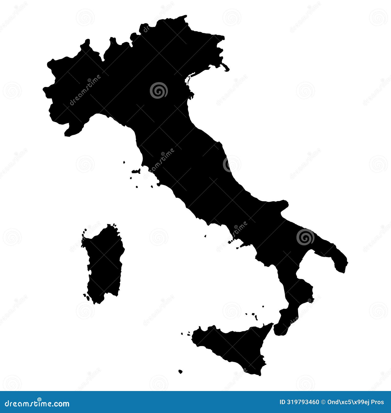 Italy Map Symbol Shape, Travel Web Flat Concept Icon Web Vector ...