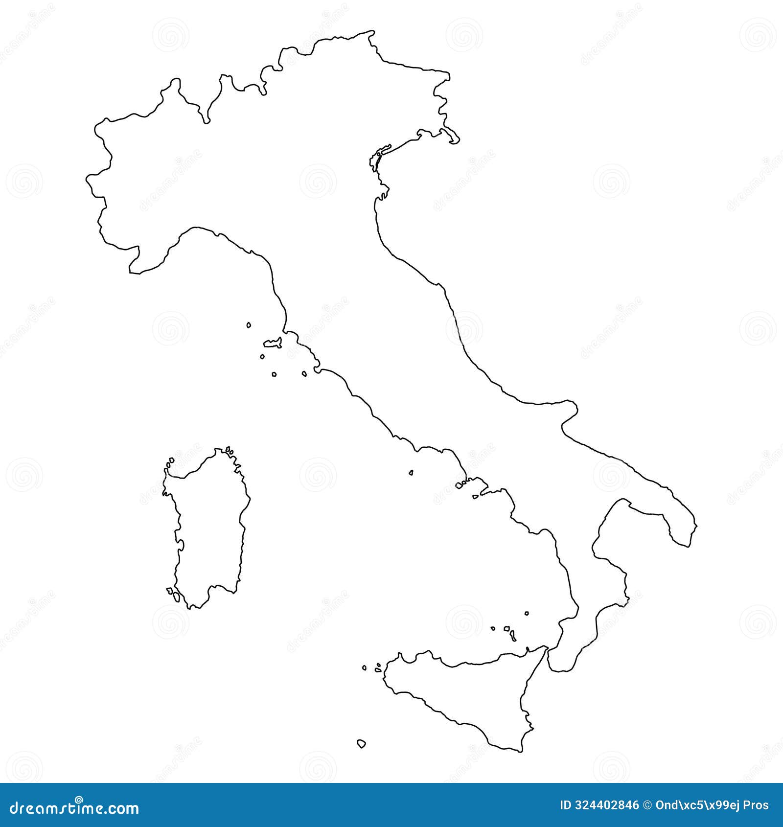 Italy Map Symbol Shape, Travel Web Flat Concept Icon Web Vector ...