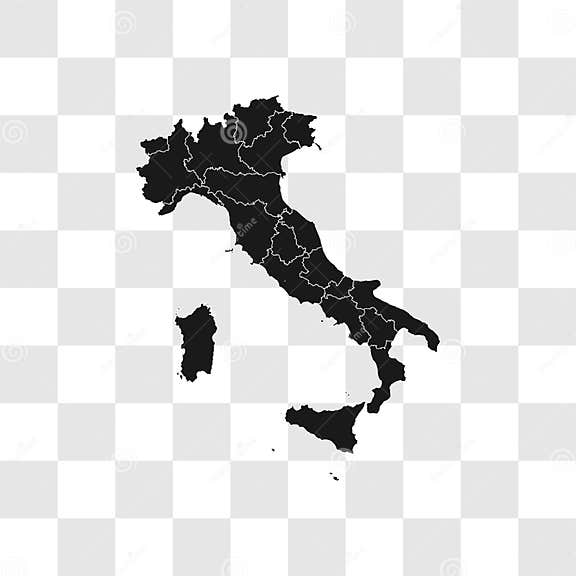 Italy Map on Transparent Background. Vector Illustration Stock ...