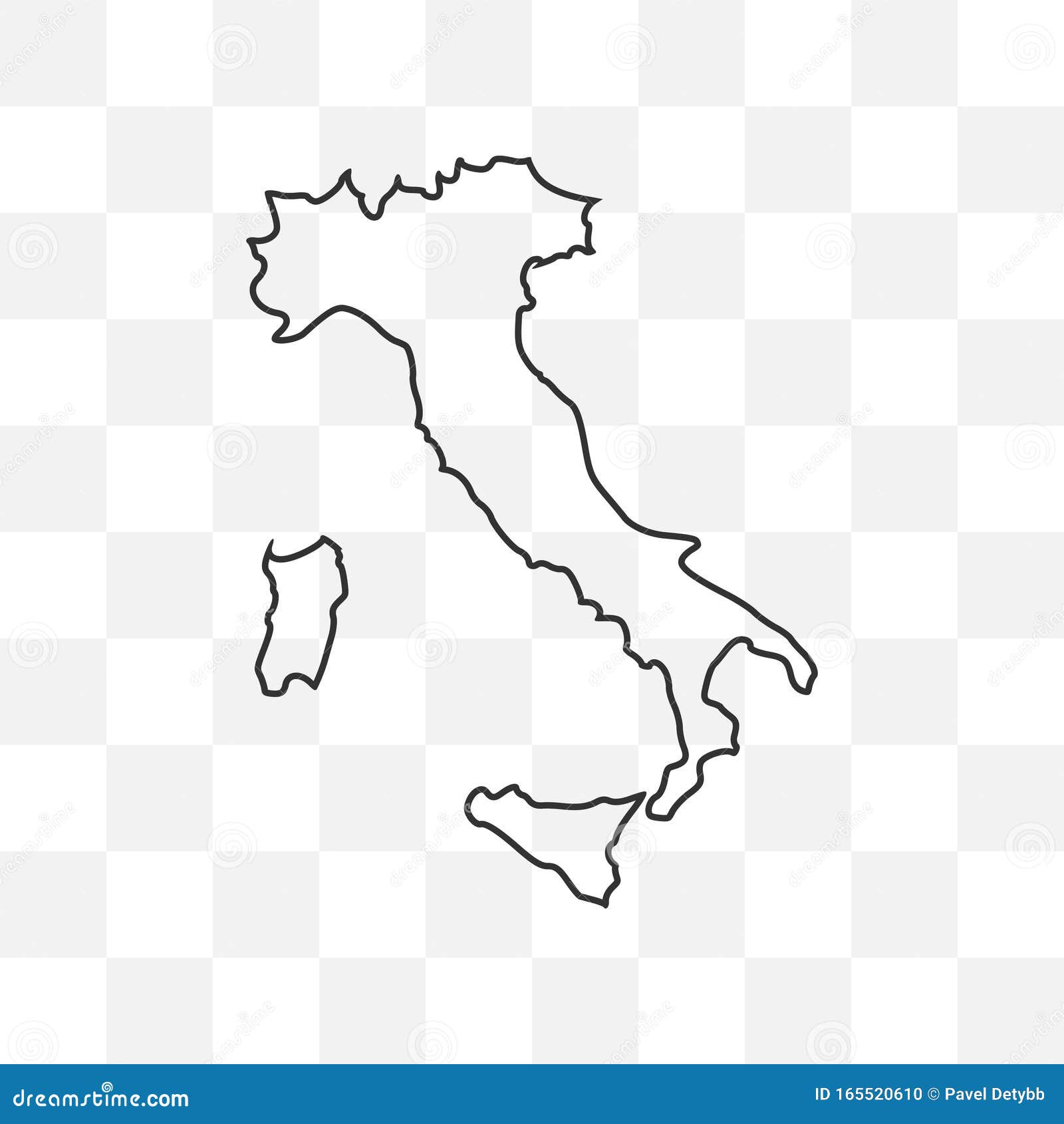 Italy Map on Transparent Background. Vector Illustration Stock ...