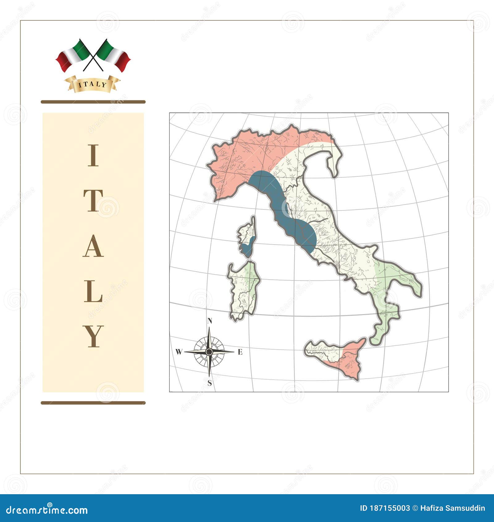 Italy Map. Vector Illustration Decorative Design Stock Vector ...