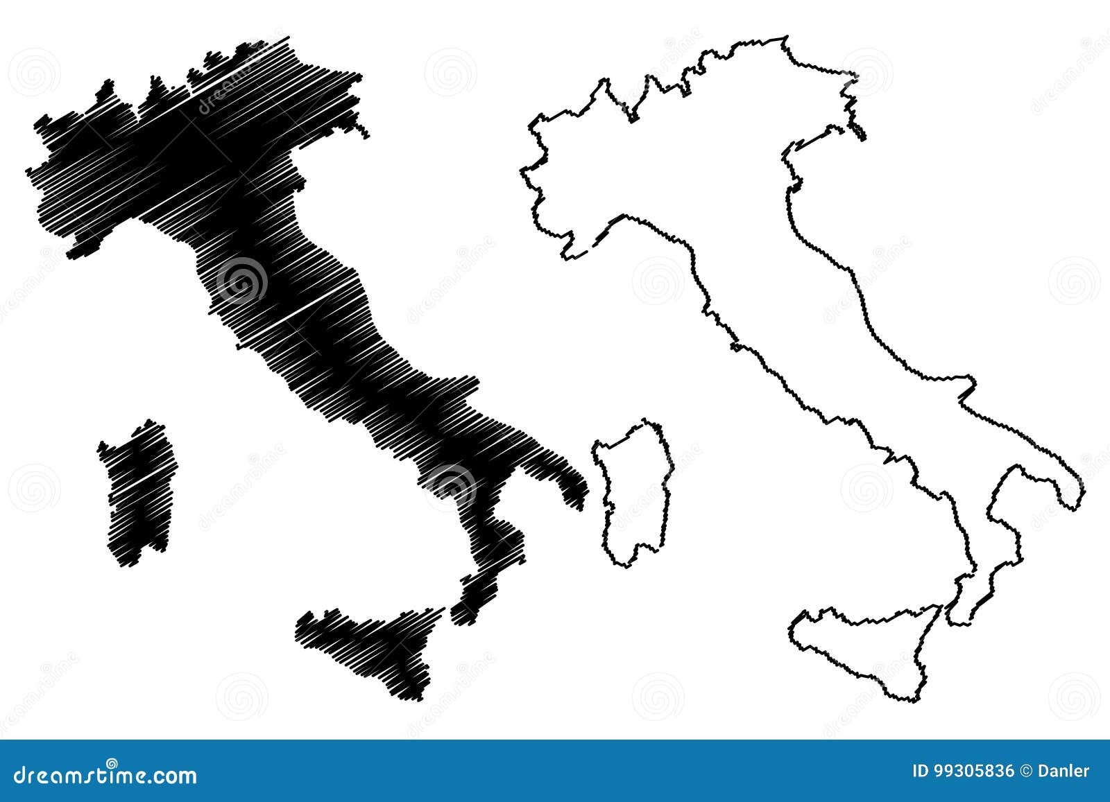 Italy map vector stock vector. Illustration of contour - 99305836