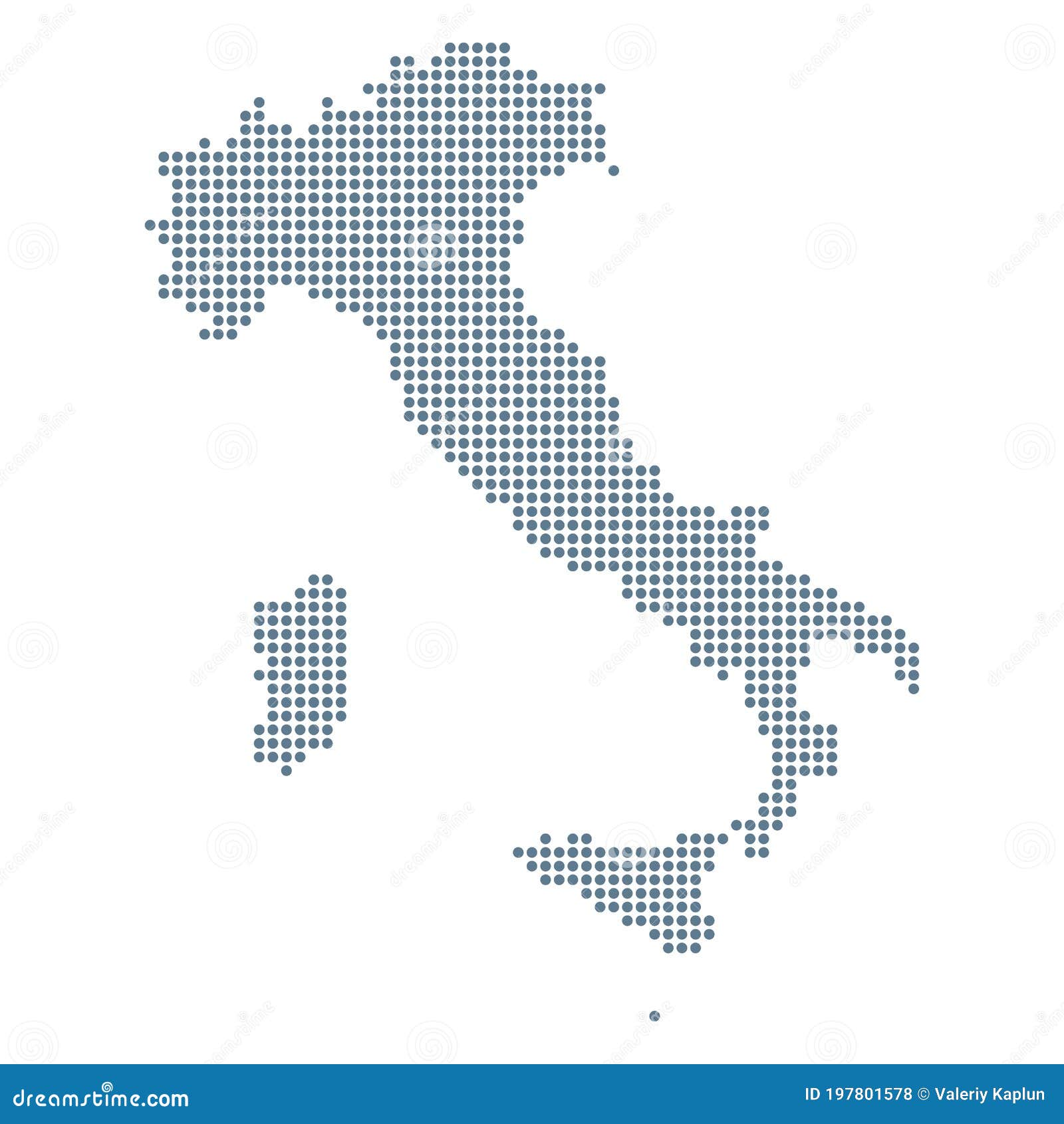 Italy Map - Vector Pixel Solid Contour Stock Illustration ...