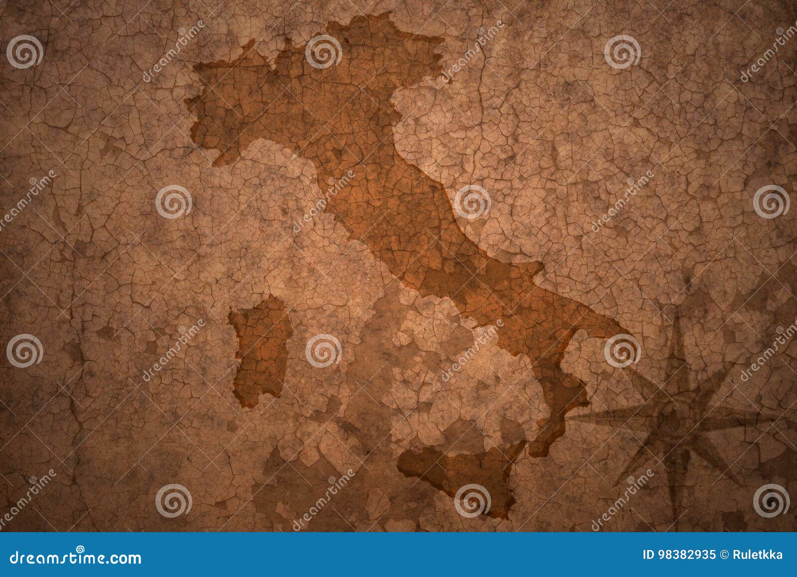 Italy Map on Vintage Paper Background Stock Image - Image of material ...