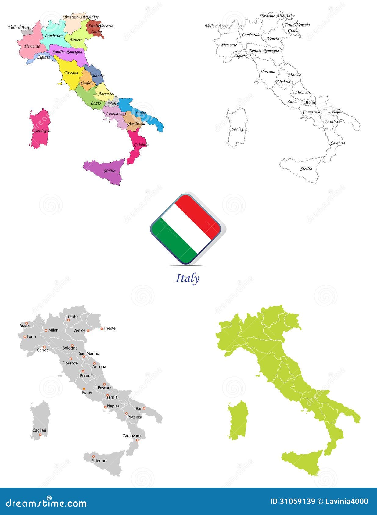 Italy maps stock vector. Illustration of italian, icons - 31059139