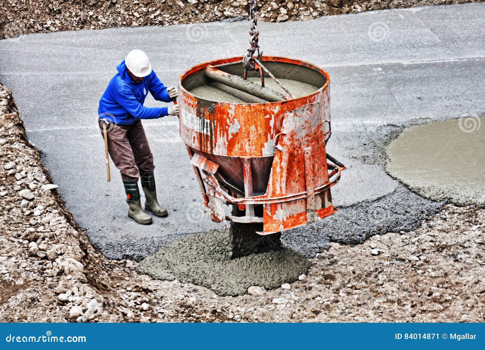Italy March 2013 : Carpenter at Work on Site Performs Pouring O ...