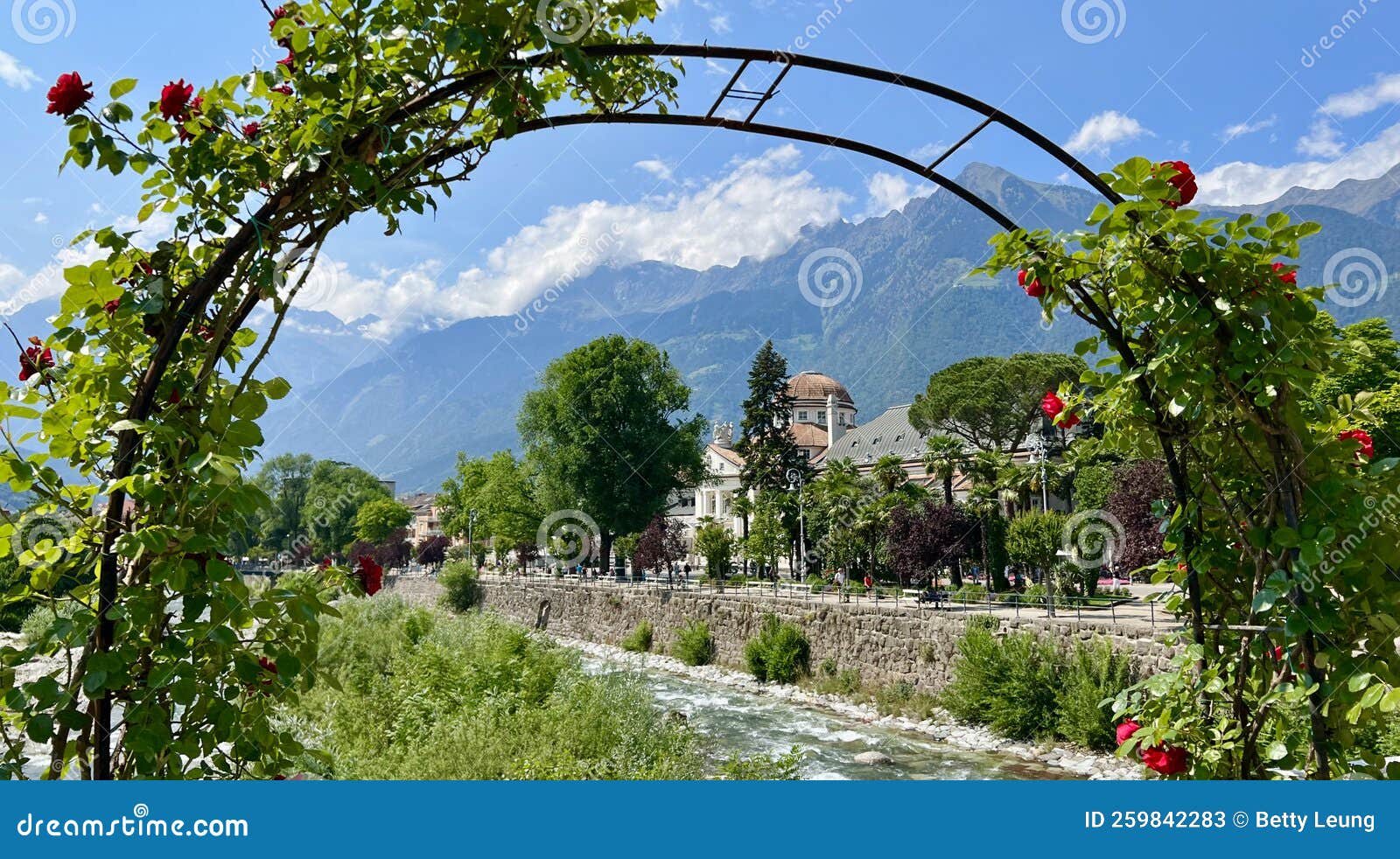 River Passirio Passing through the City of Merano in Italy Stock Image ...