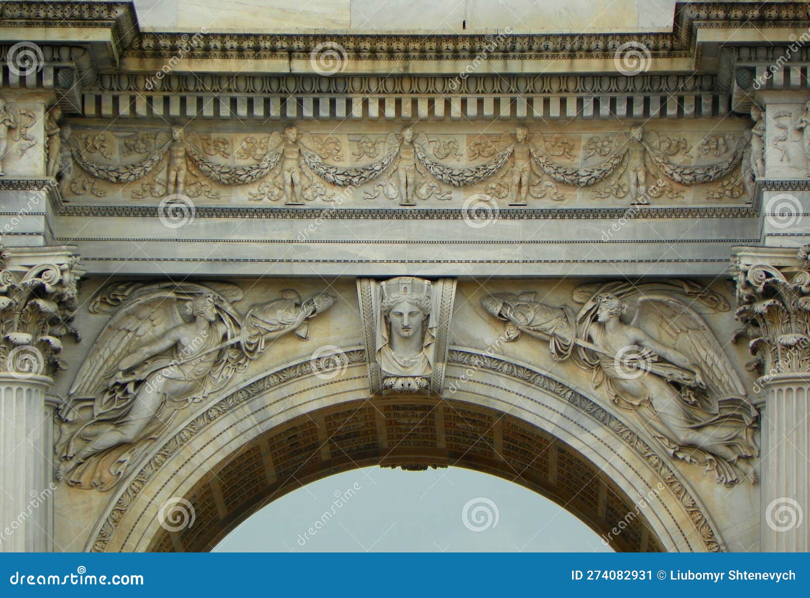 Italy, Milan, Arch of Peace, Part of the Gate Stock Image - Image of ...