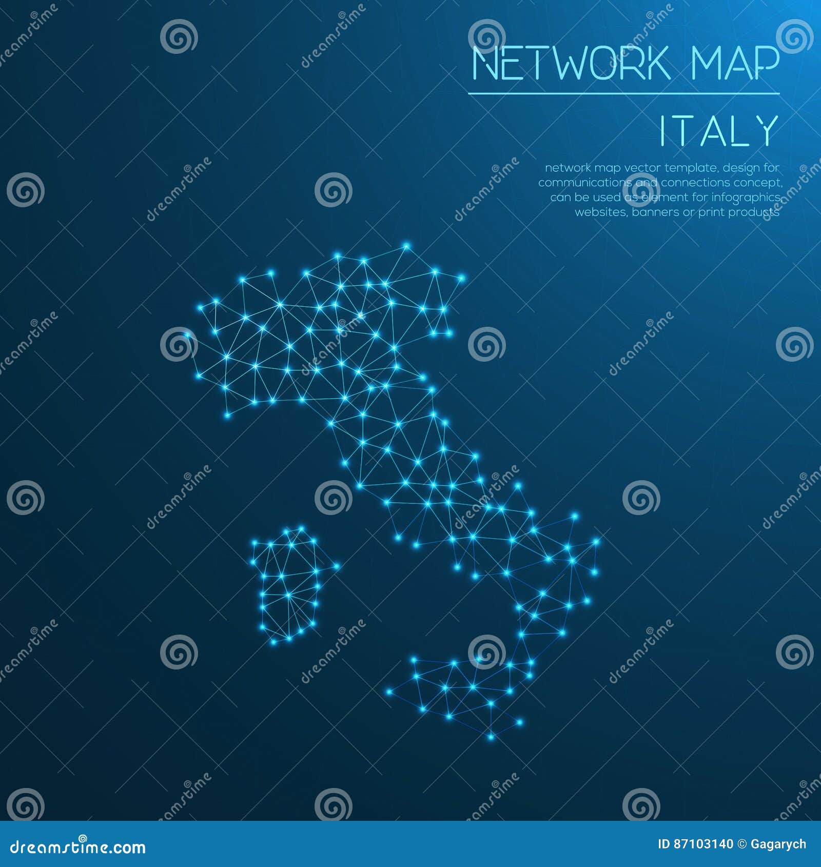 Italy network map. stock vector. Illustration of italy - 87103140