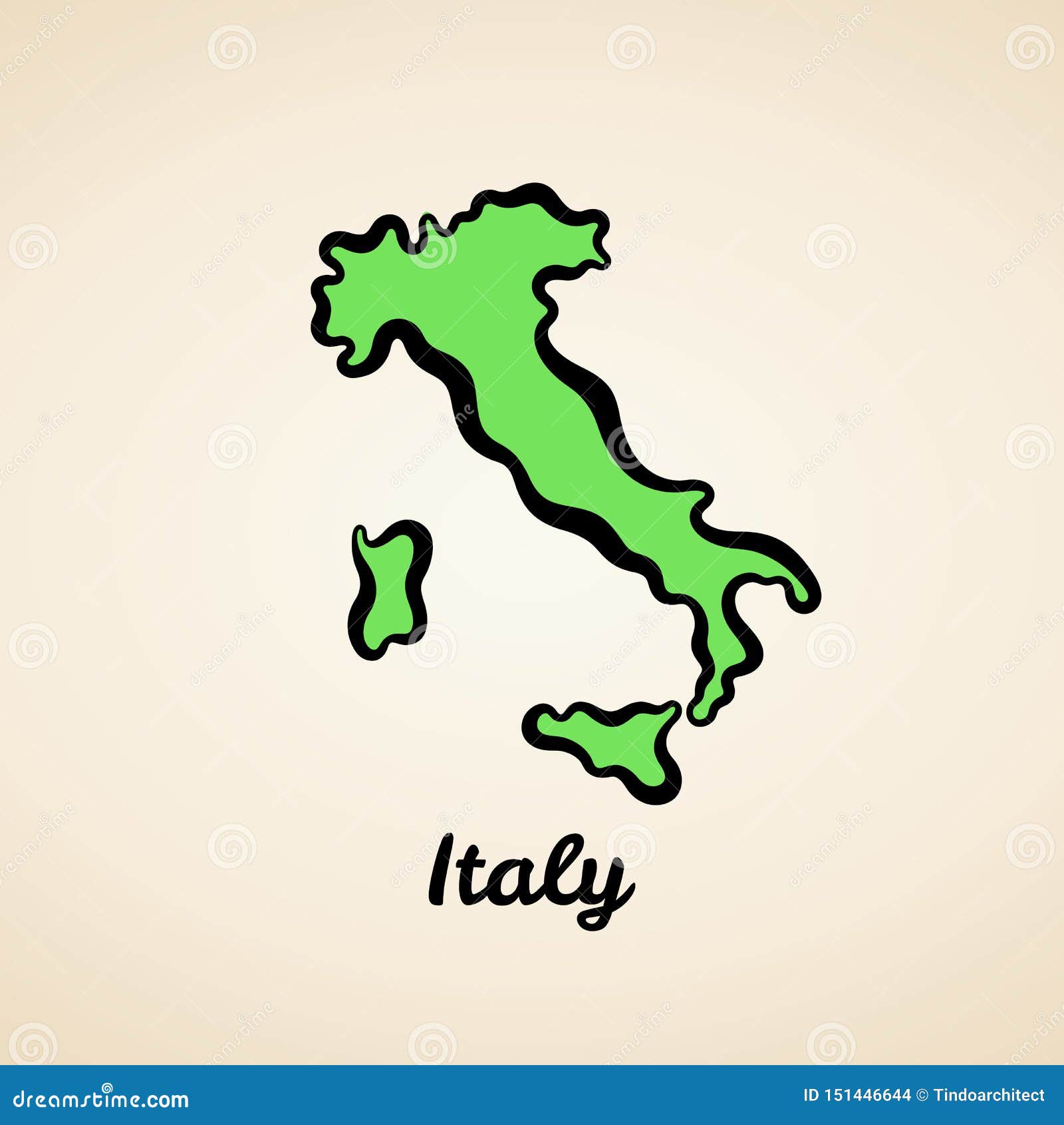Simplified Italy Map With Regions, Vector Illustration | CartoonDealer ...