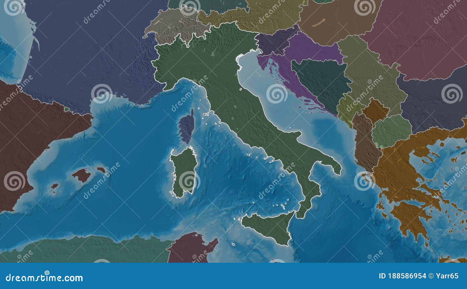 Italy - Overview. Administrative Stock Illustration - Illustration of ...