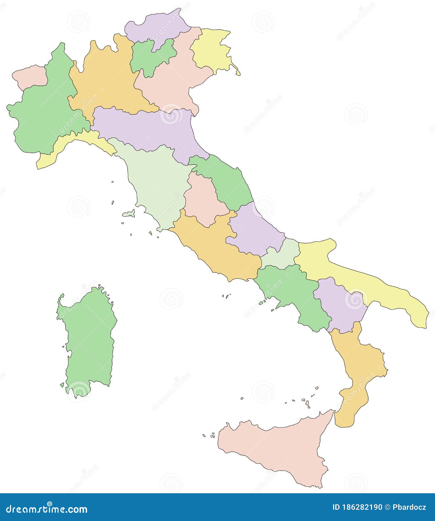 Italy - Highly Detailed Editable Political Map With Separated Layers ...