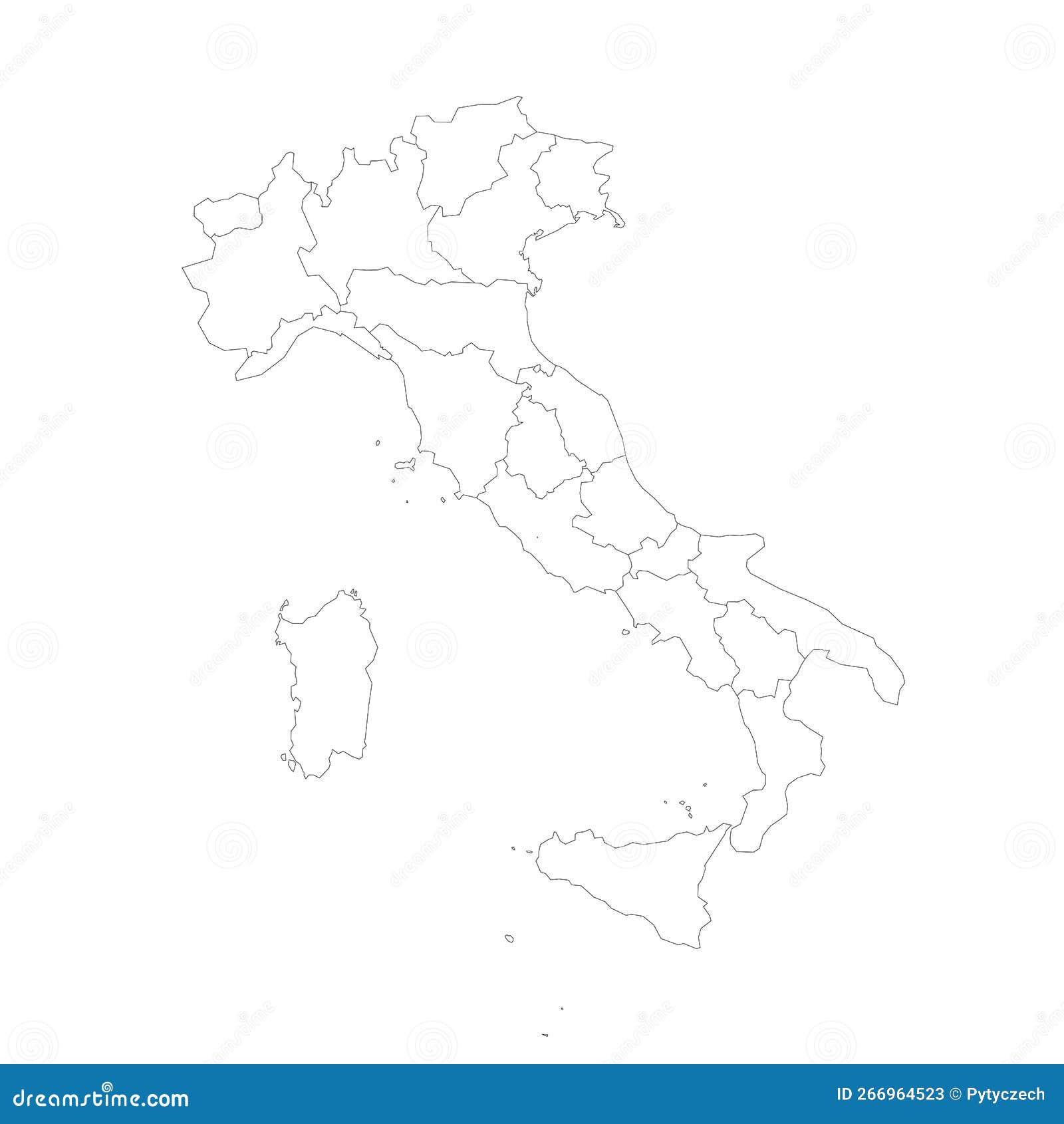 Italy Political Map of Administrative Divisions Stock Illustration ...