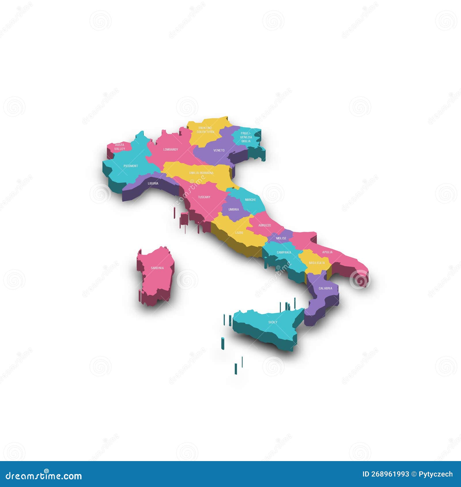 Italy Political Map Of Administrative Divisions Cartoon Vector ... Italy Political Map Of Administrative Divisions Cartoon Vector ...