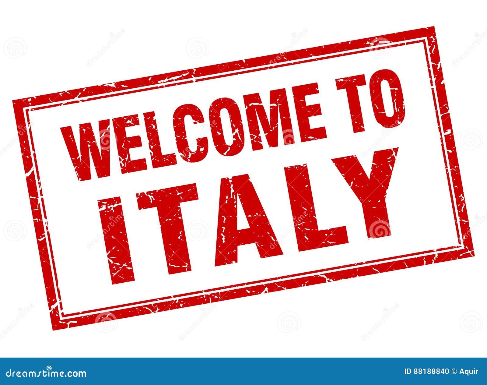 Italy Red Square Grunge Welcome Stamp Stock Vector - Illustration of ...
