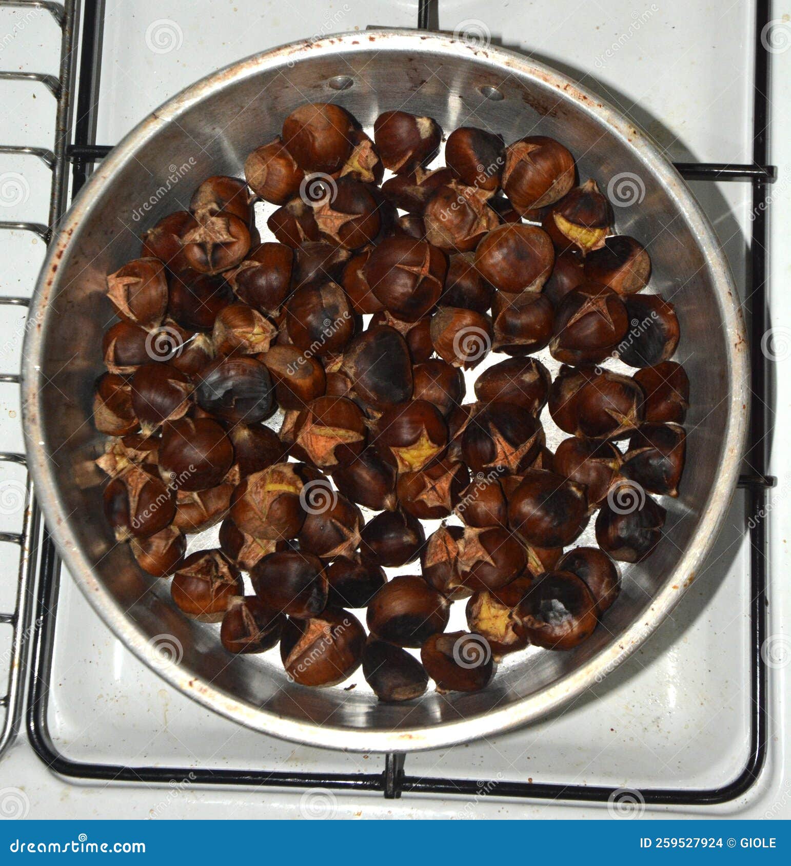 Italy : Roasted Chestnuts in a Special Pan Over,October 15,2022 Stock ...