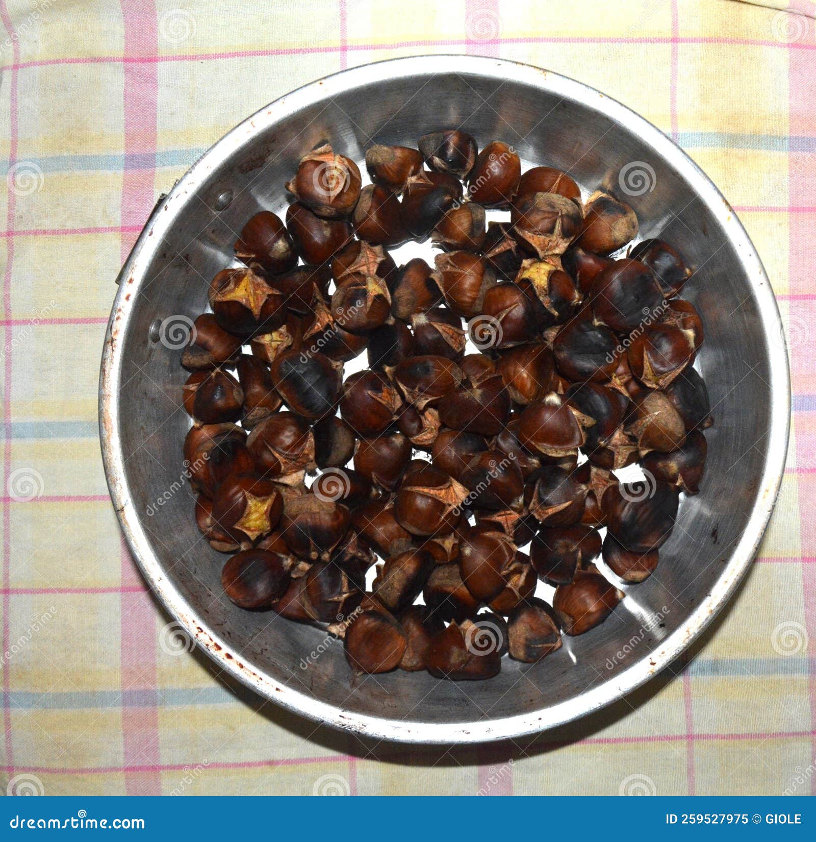 Italy : Roasted Chestnuts in a Special Pan Over,October 15,2022 Stock ...