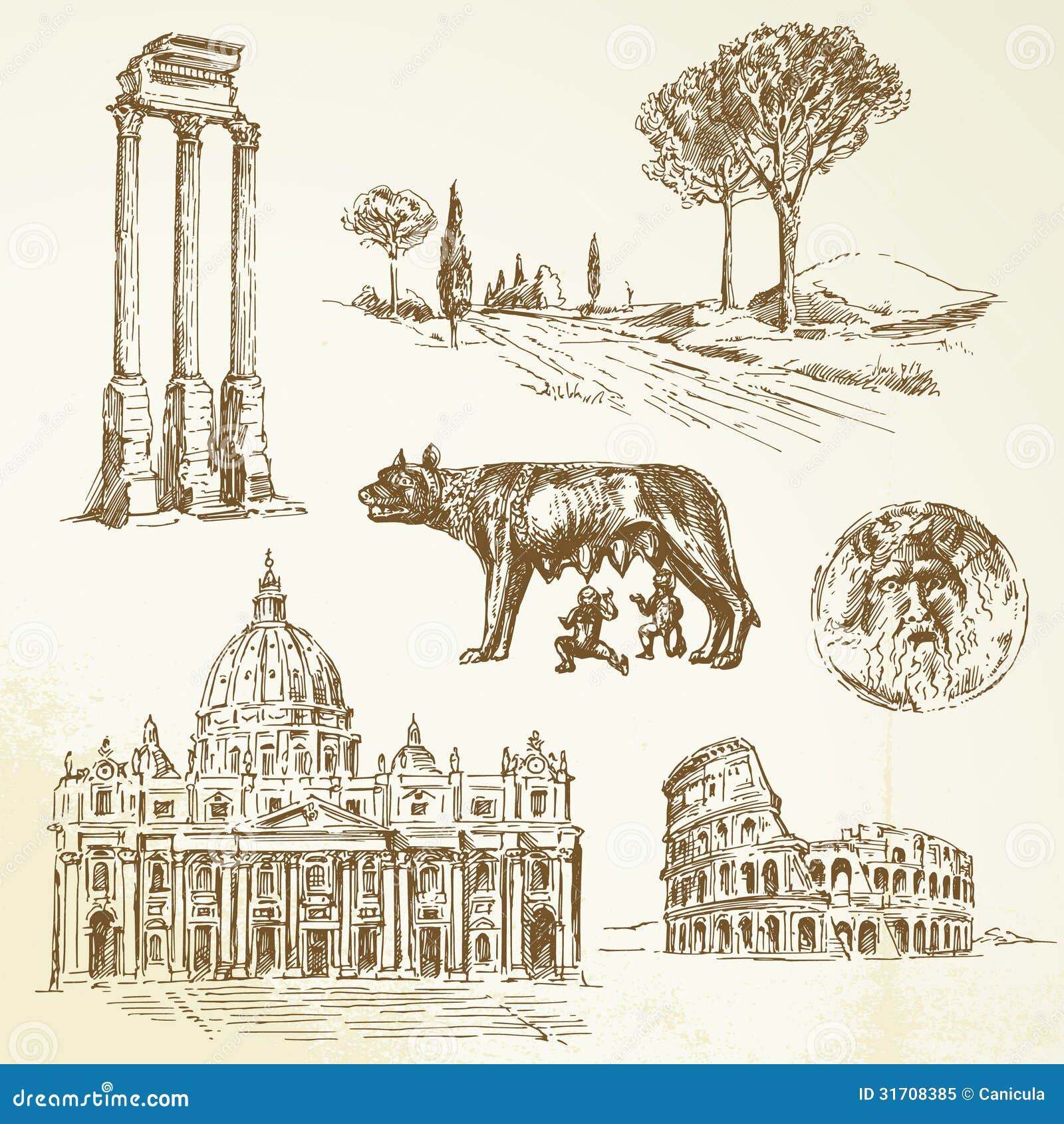 Italy - Rome stock vector. Illustration of colosseum - 31708385