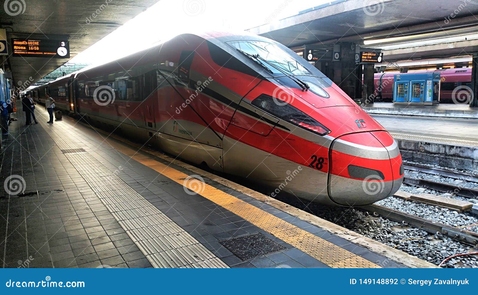 High-speed Train at the Railway Station, Italy, Editorial Photography ...