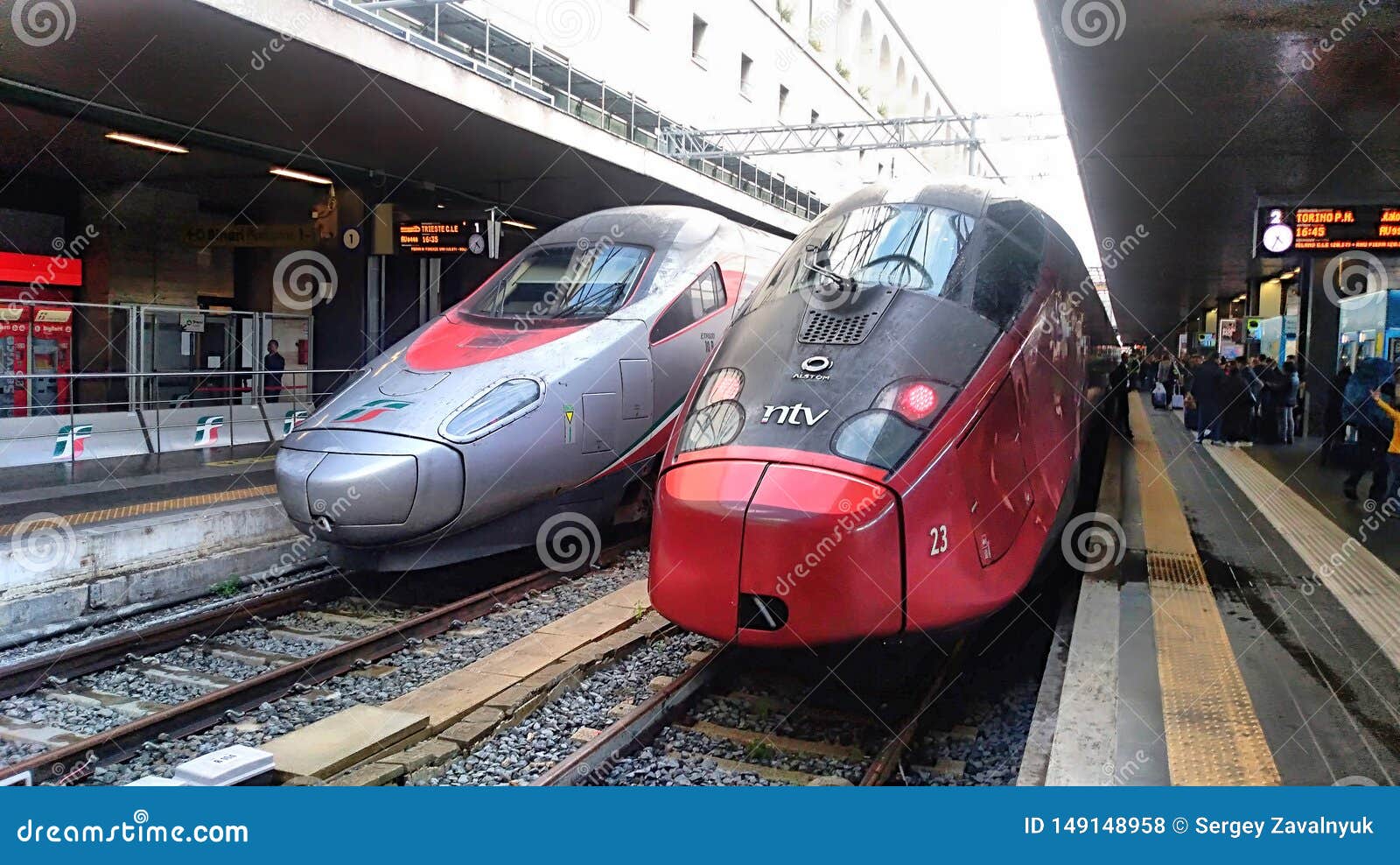 High-speed Train at the Railway Station, Italy, Editorial Stock Photo ...