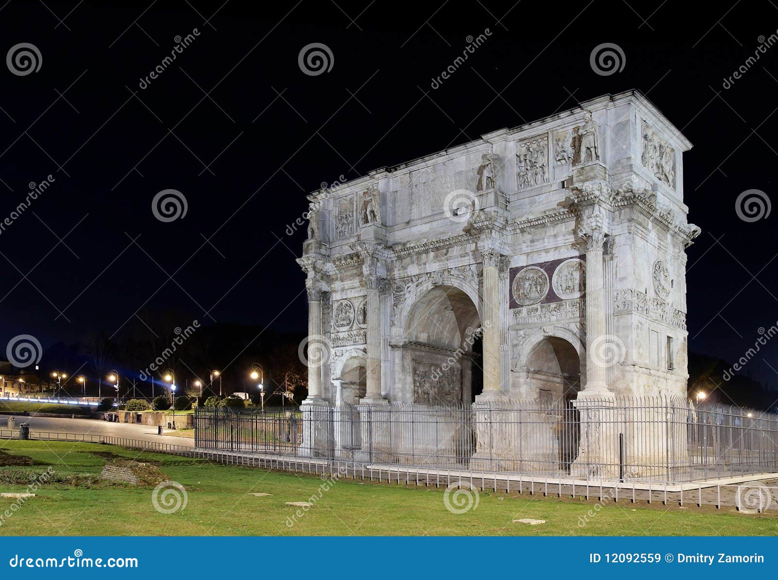 Italy. Rome ( Roma) . Arco Di Constantino at Night Stock Image - Image ...