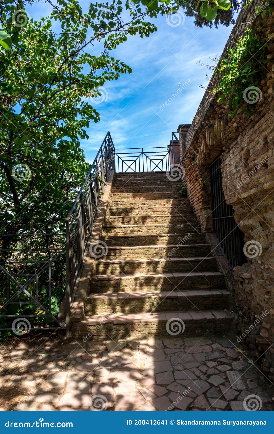 Roman Steps With Wild Flowers Stock Image | CartoonDealer.com #193602703