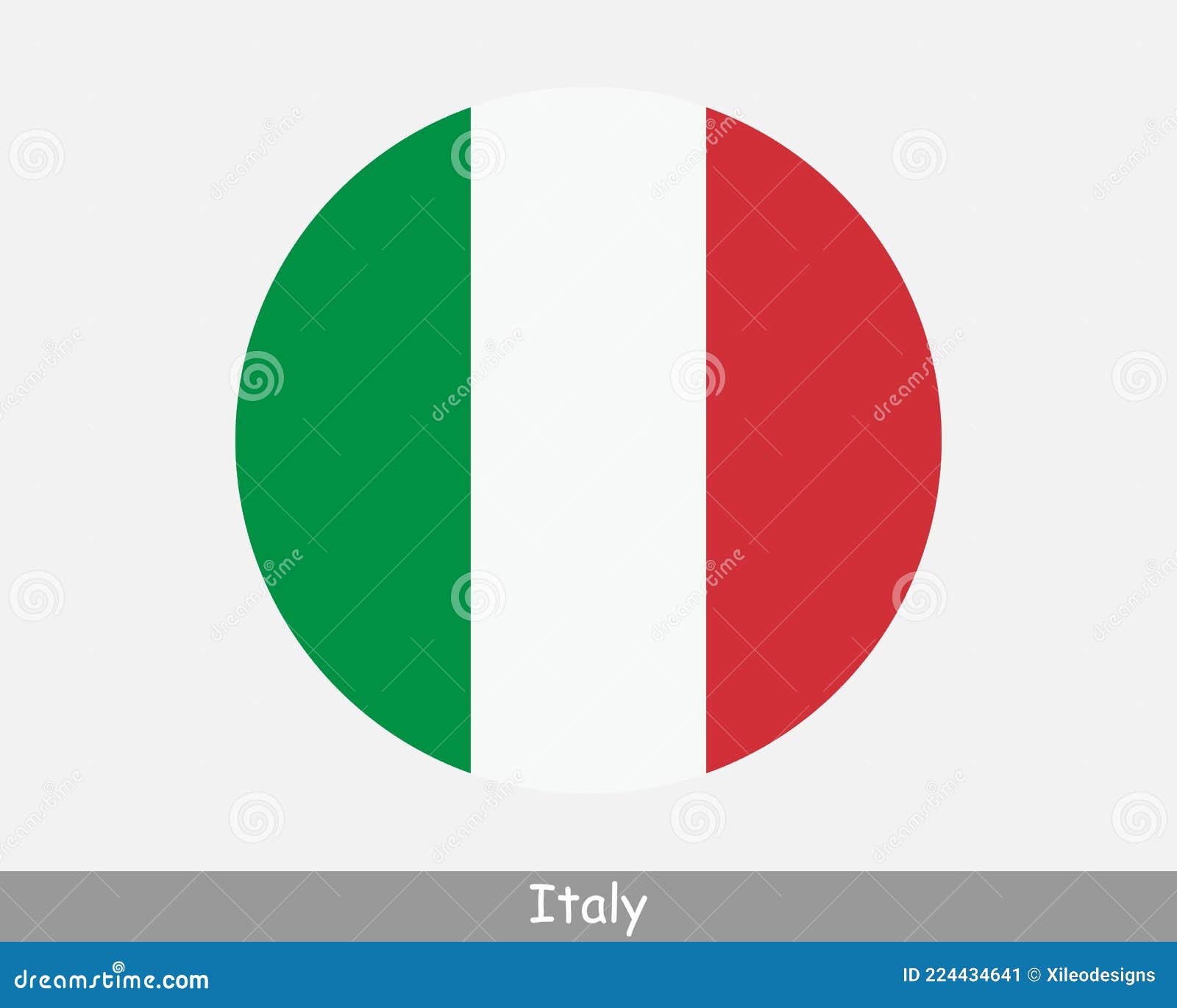 Italy Round Circle Flag. Italian Circular Button Banner Icon Stock ...
