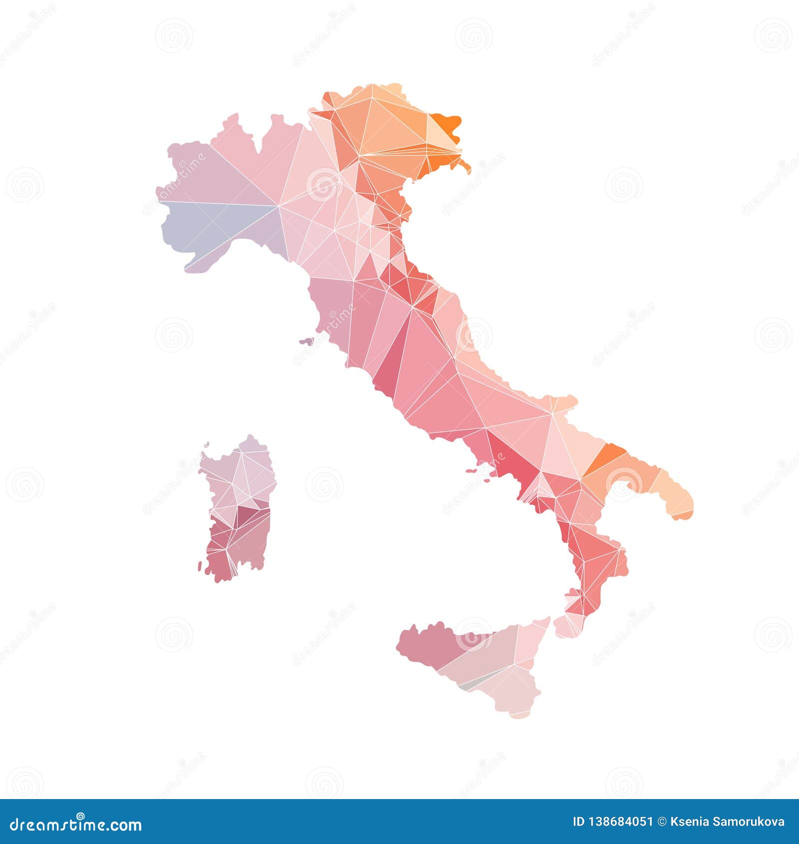 Italy. Silhouette of Map. Geometric Texture Stock Vector - Illustration ...