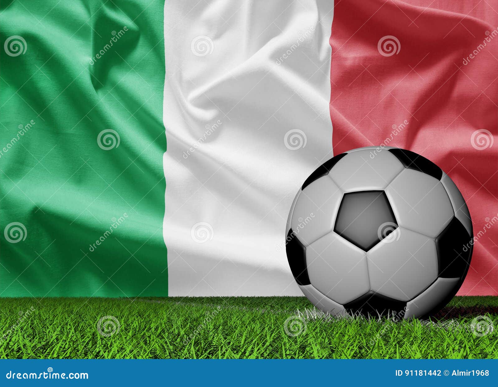 Italy Soccer Ball stock illustration. Illustration of ball - 91181442