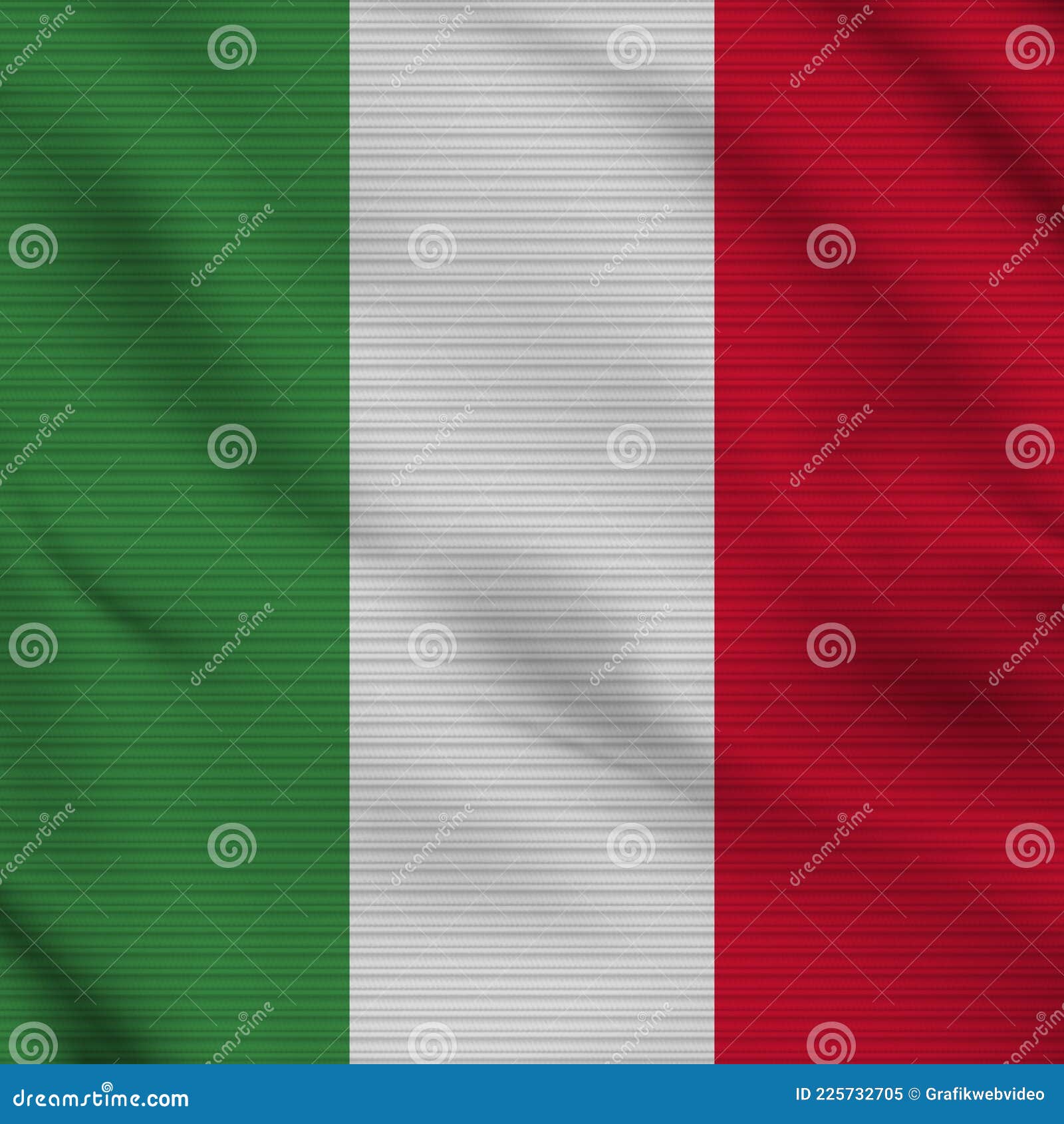 Italy Square Realistic Flag Fabric Texture Effect Illustration Stock ...
