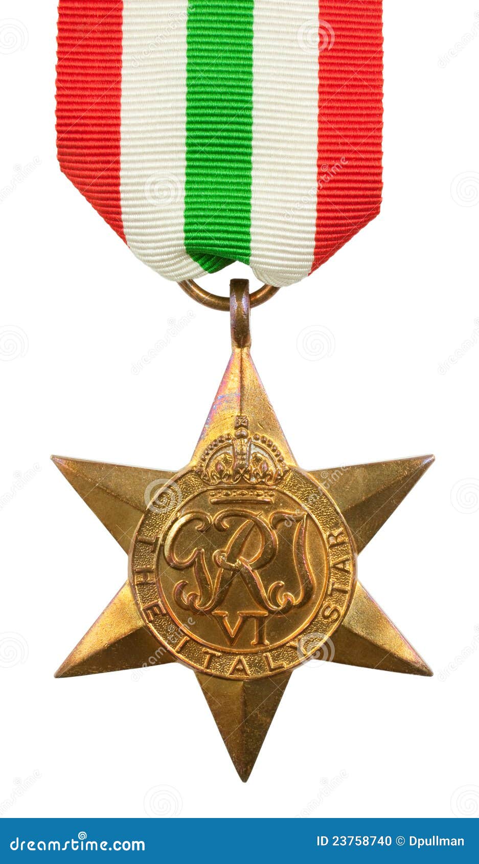 Italy Star Medal stock photo. Image of combat, ribbon - 23758740