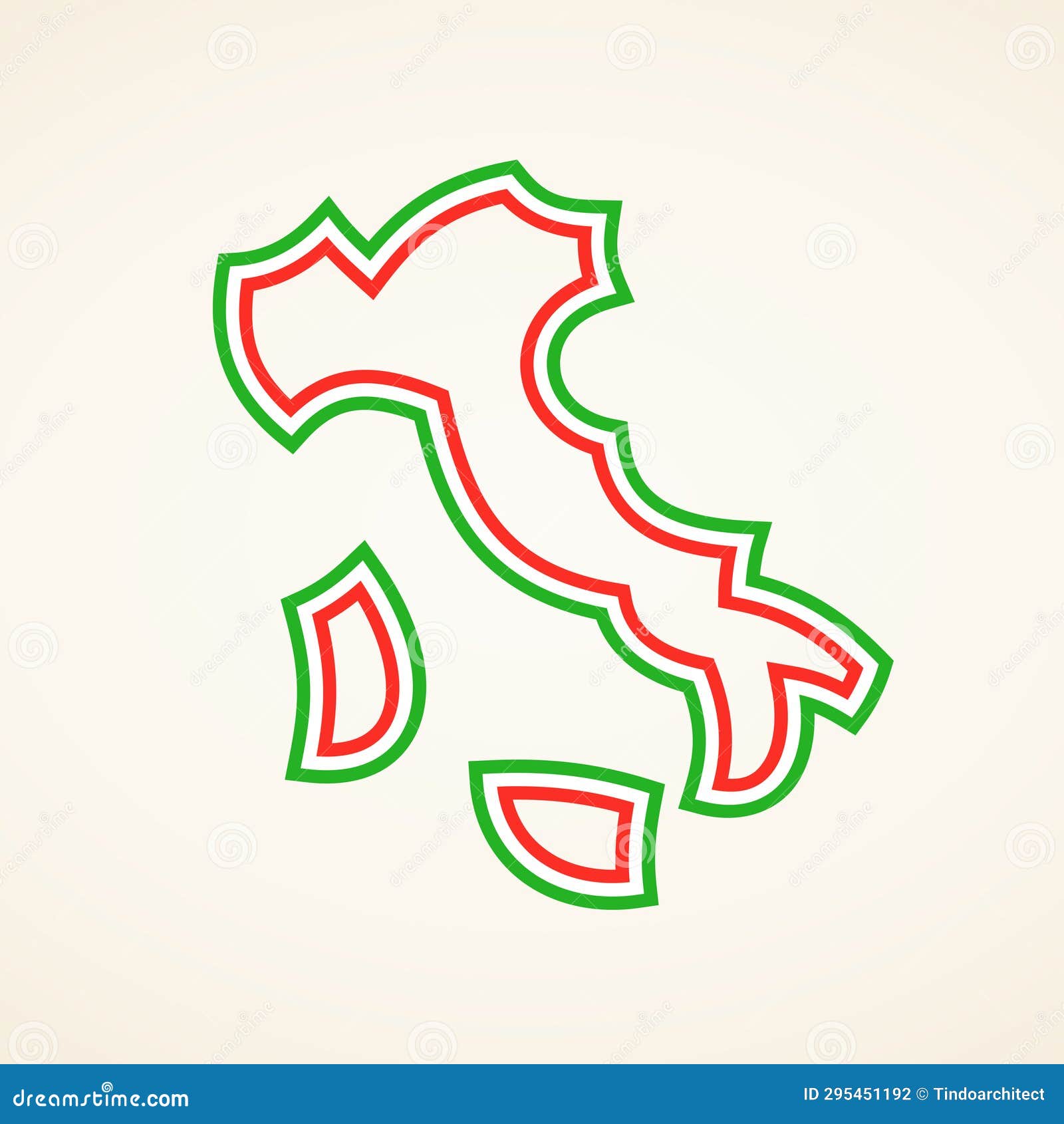 Italy - Stylized Outline Map in Colors of the Flag Stock Vector ...