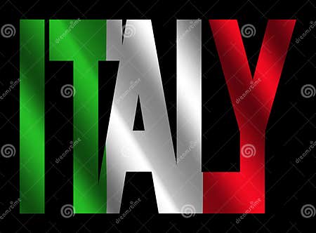 Italy Text with Italian Flag Stock Illustration - Illustration of ...