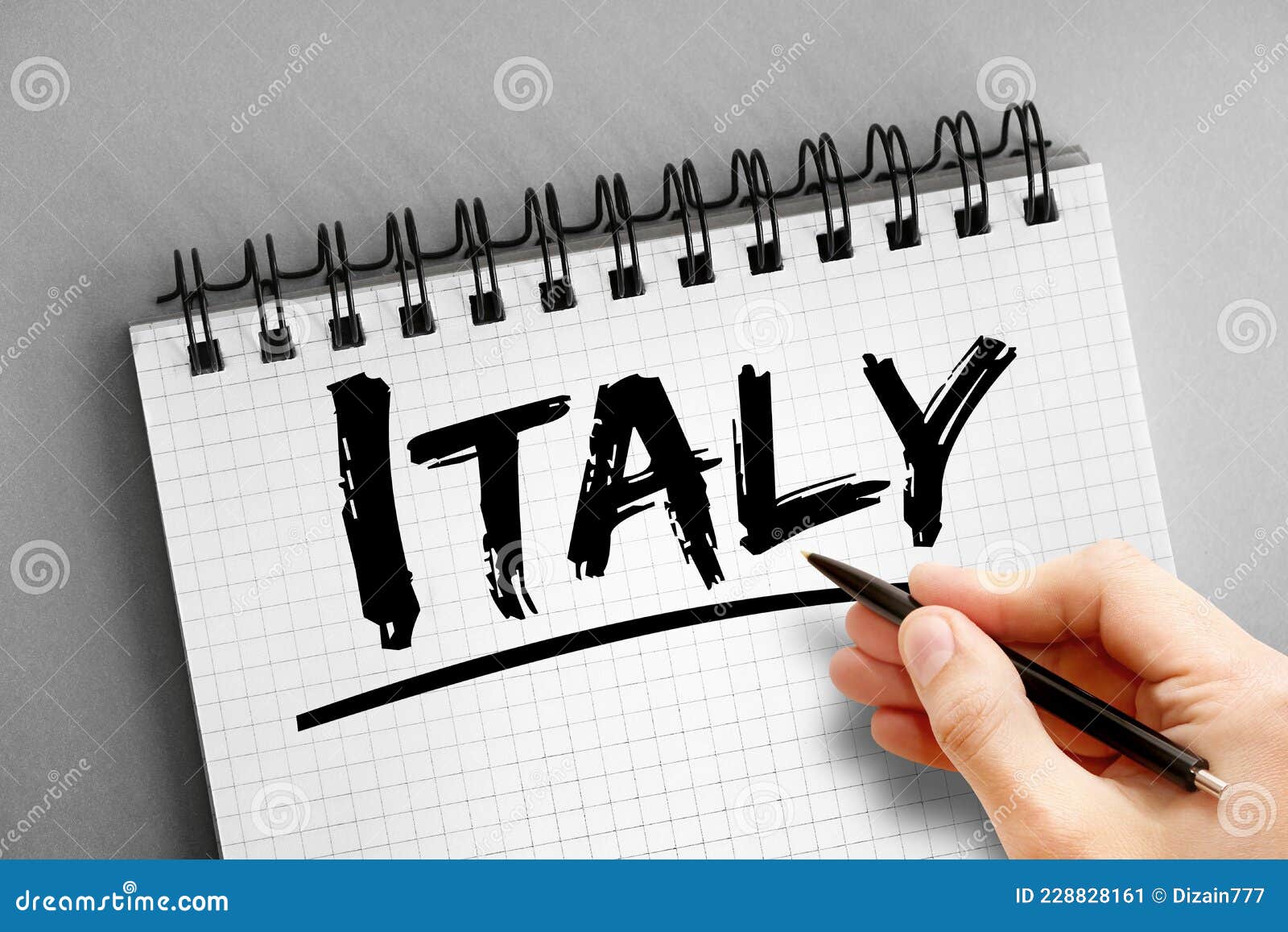 Italy Text on Notepad, Concept Background Stock Image - Image of ...