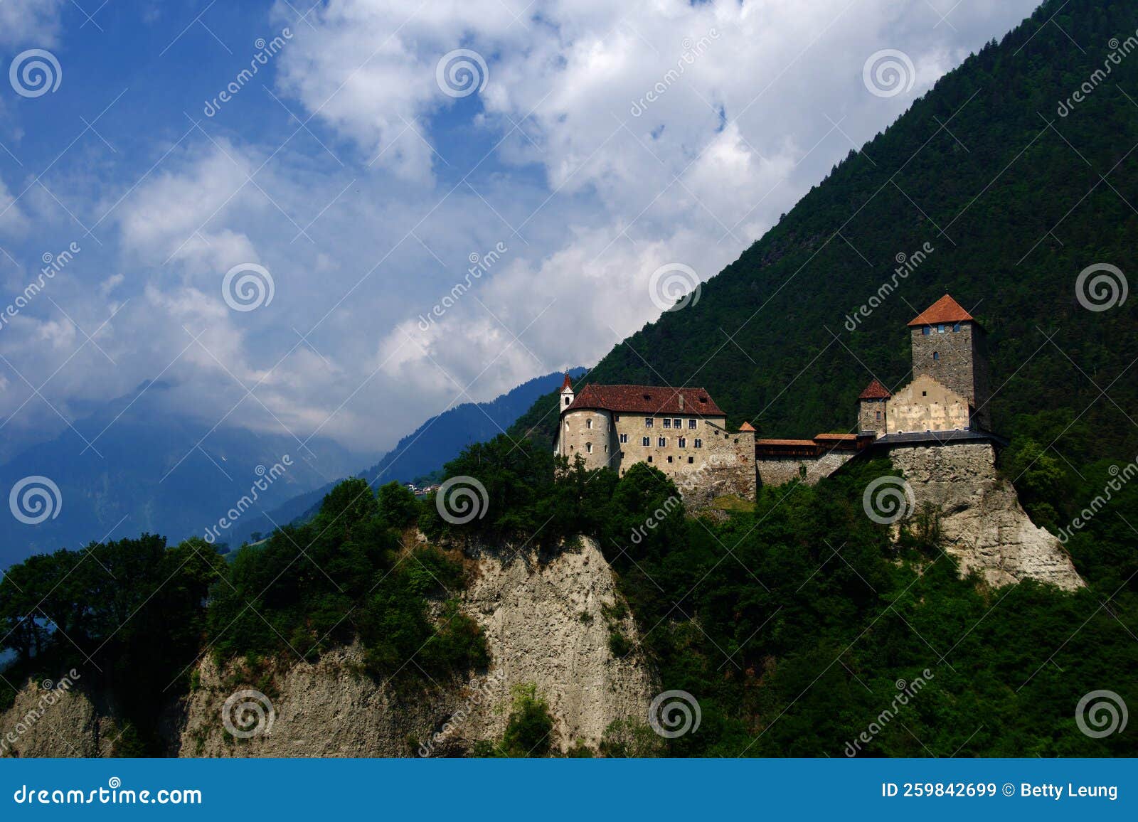 Medieval Tyrol Castle Standing on the Hill in Tirolo, Italy Stock Image ...