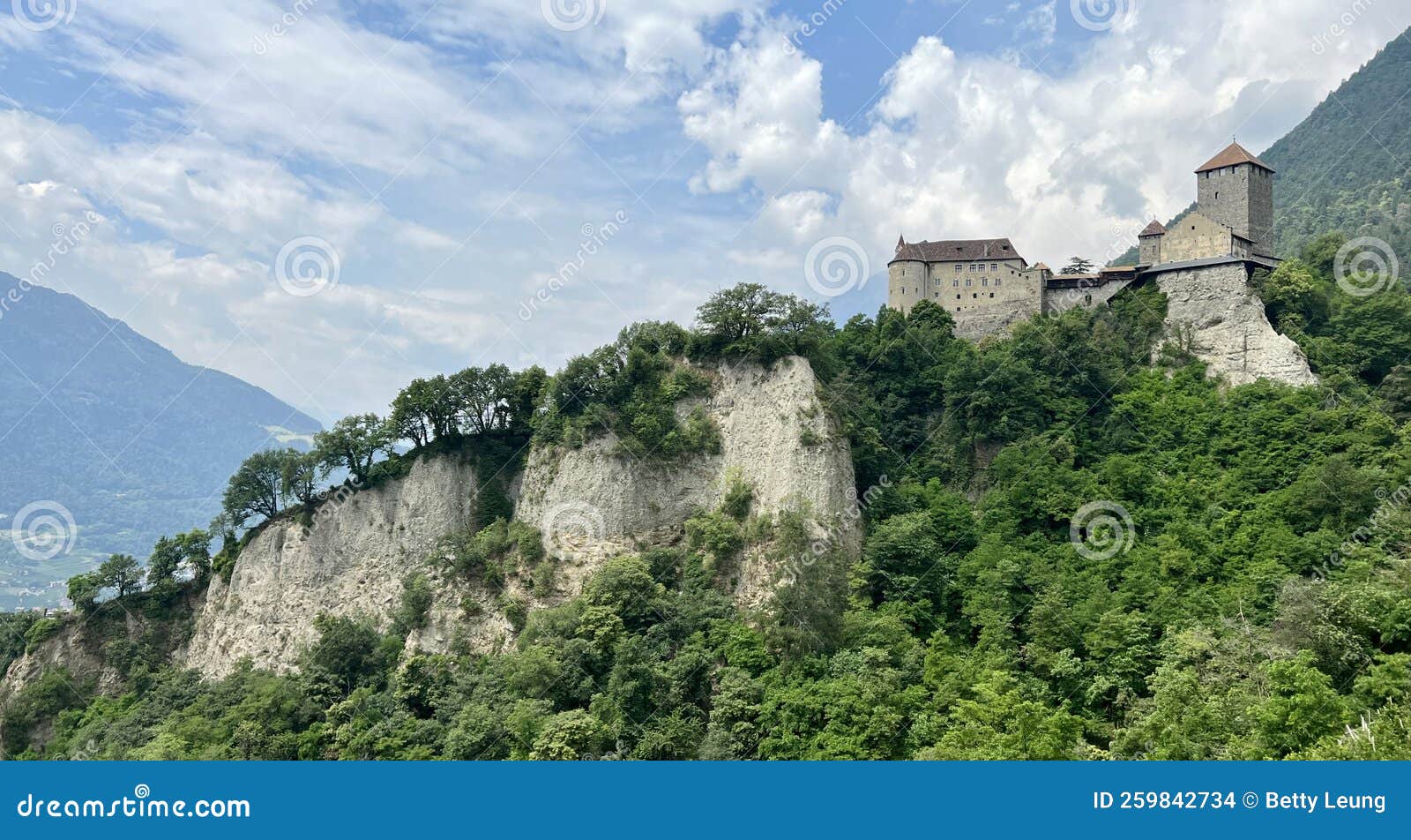 Medieval Tyrol Castle Standing on the Hill in Tirolo, Italy Stock Photo ...